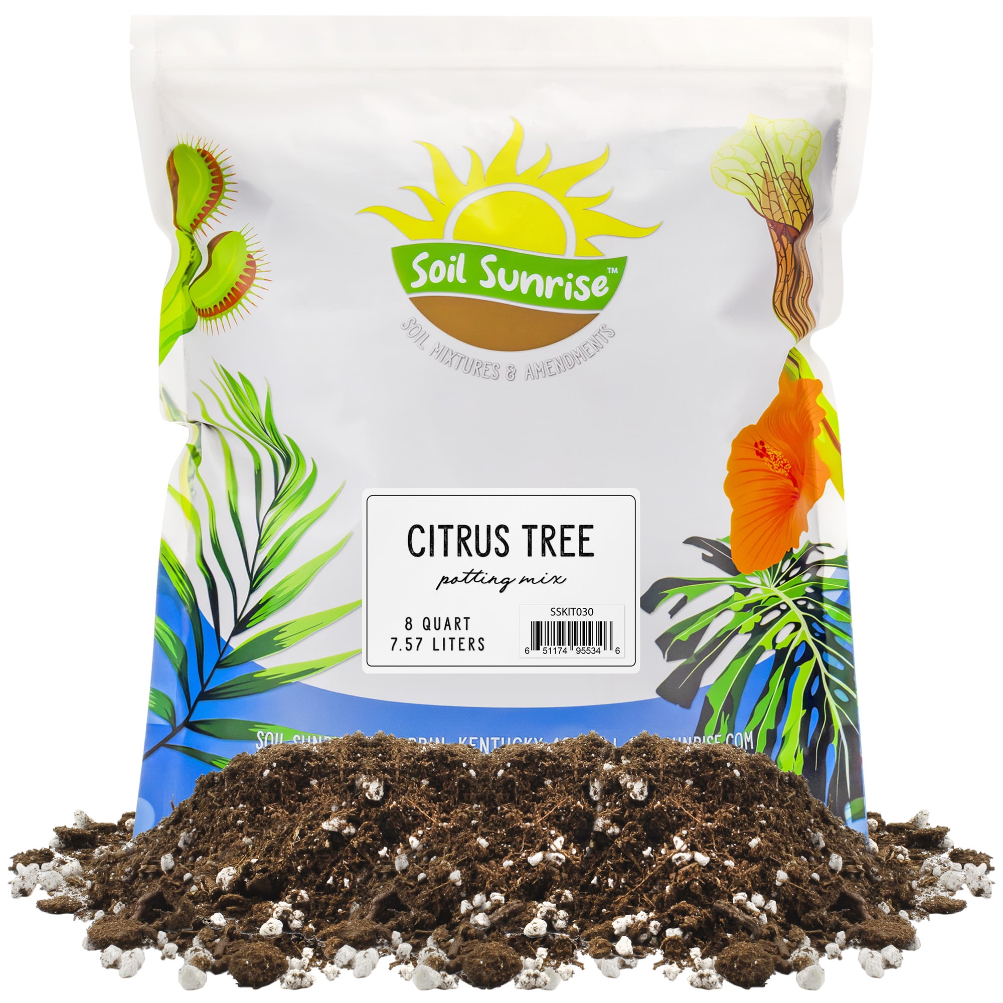 Soil Sunrise Citrus Tree Potting Soil Mix, 8 Quarts, Special Blend for ...