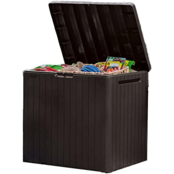 33 Gallon Round Deck Box, Outdoor Storage Box for Patio Furniture,Patio ...