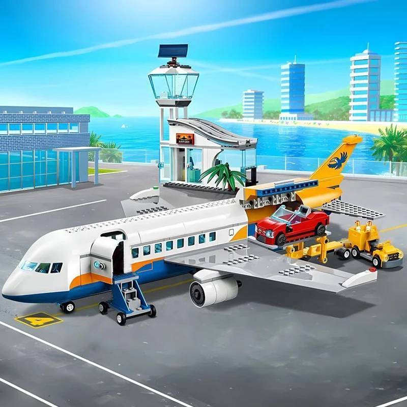 City Airport Aircraft Plane Model Building Bricks Educational Plane ...