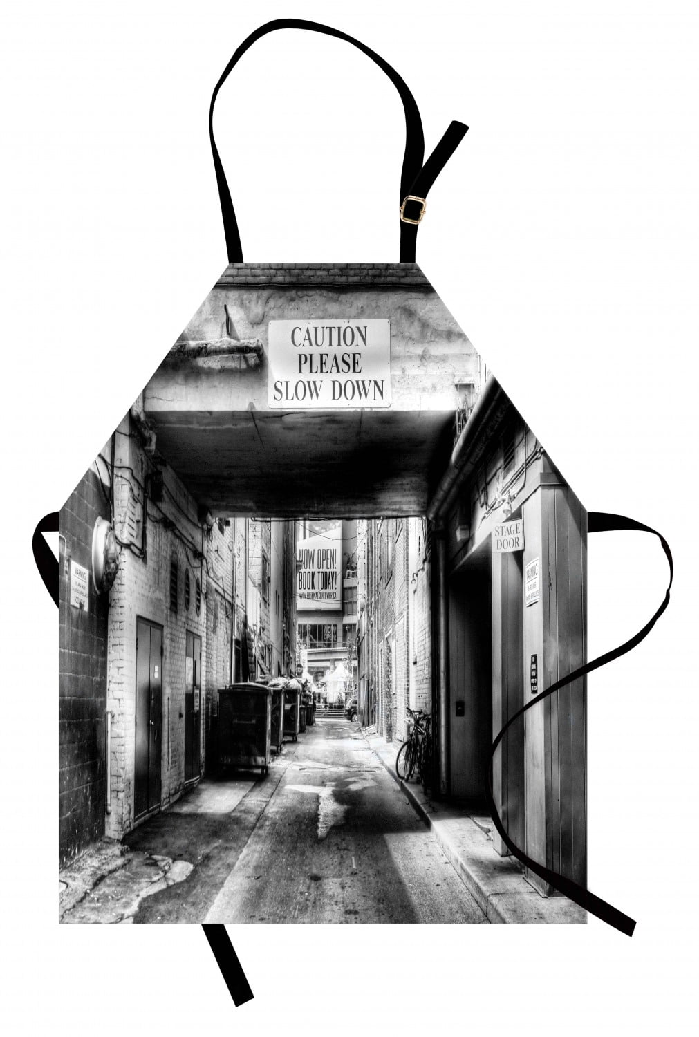 City Apron Caution Please Slow Down Sign on Passage Town Old Fashion ...
