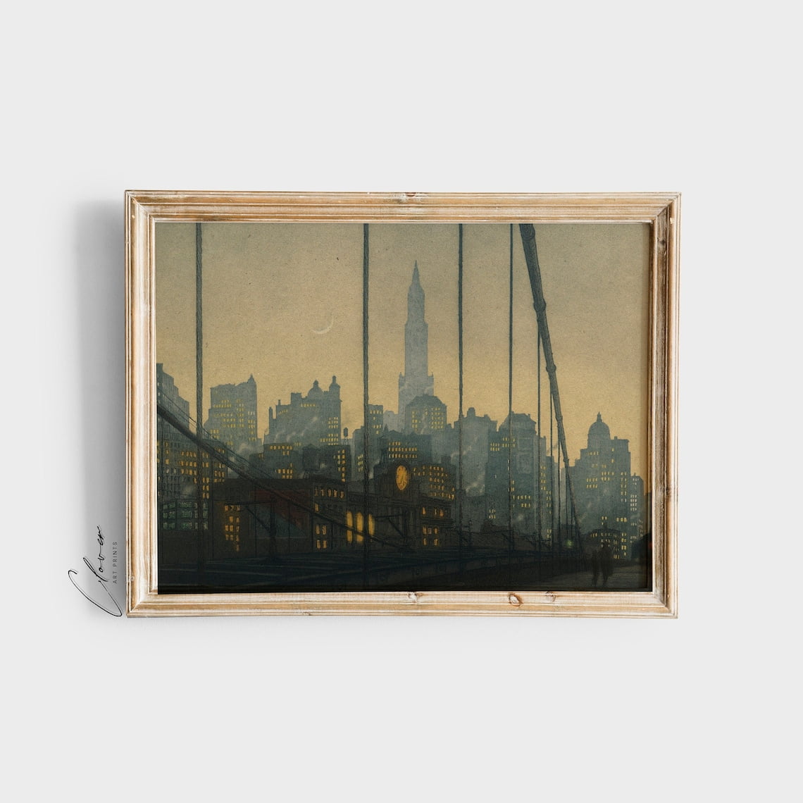 City At Sunset Art Poster Architectural Poster Vintage Wall Decor ...