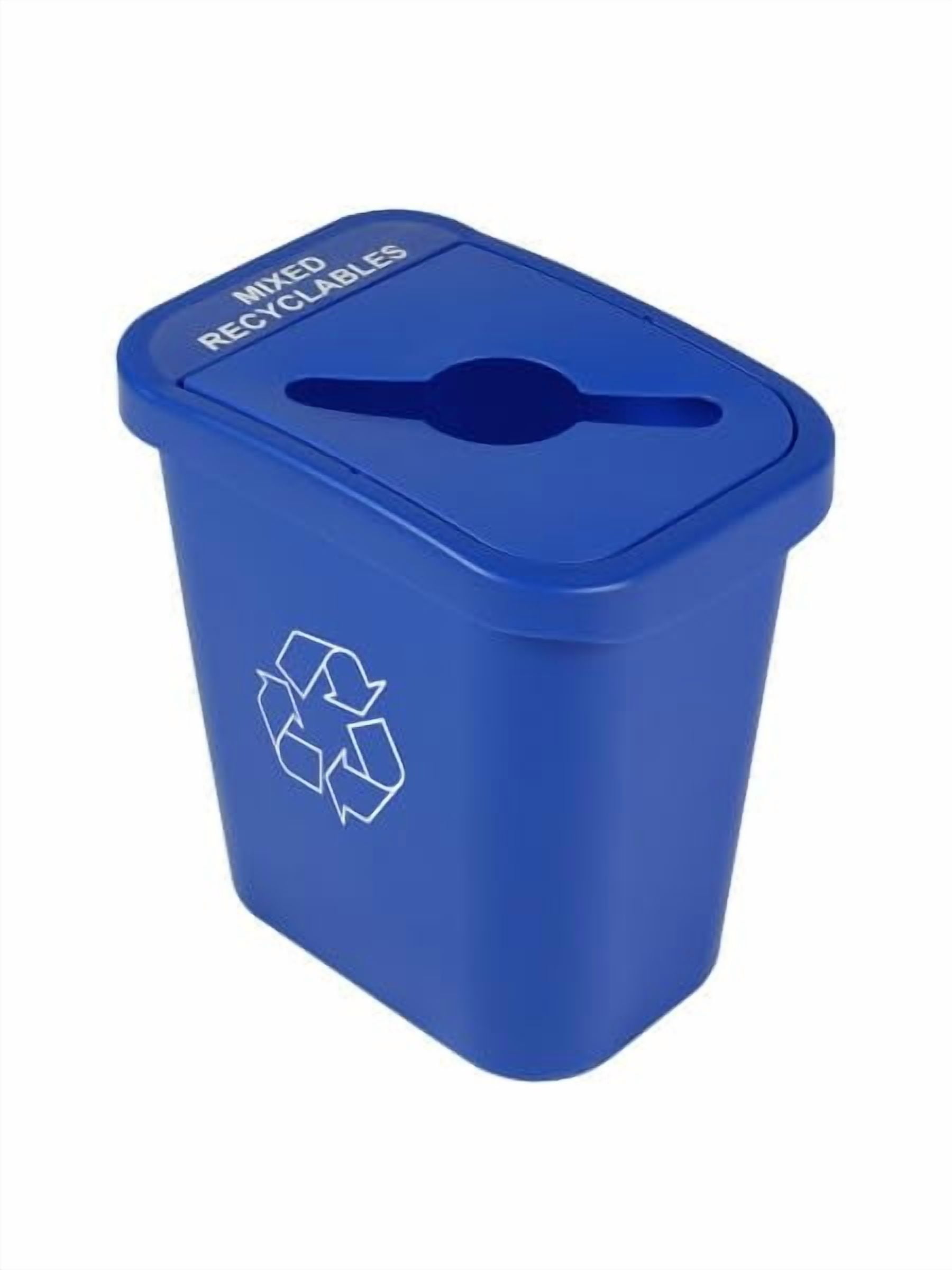 City Box 7 Gallon Mixed Recycling Bin with Lid for Residential ...