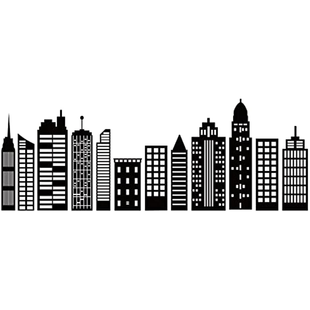 City Building Pattern PVC Wall Sticker Home Theme Wall Decals Vinyl ...