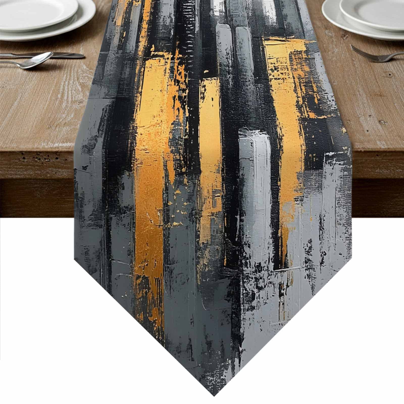City Building Table Runner Linen Burlap Table Runner 120 Inches Long ...