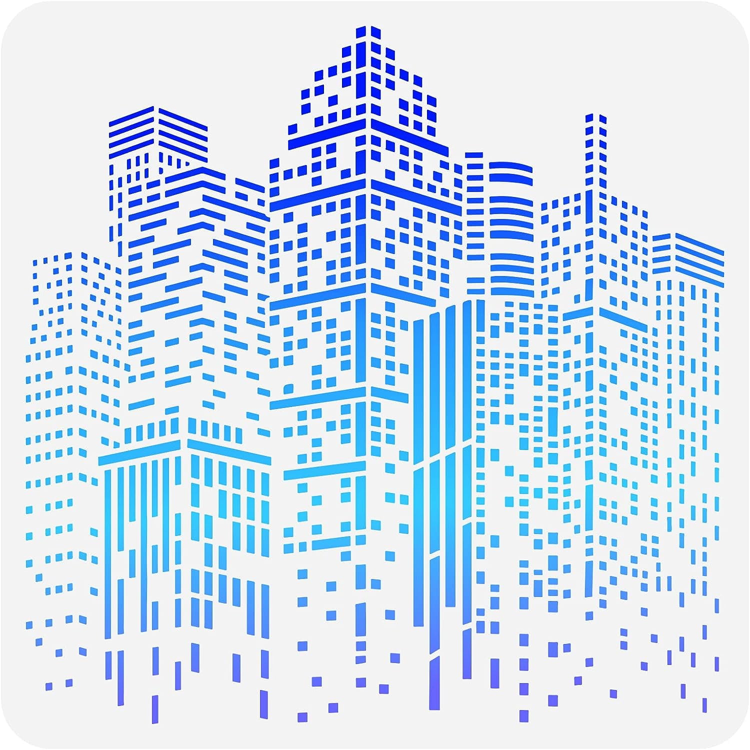 City Buildings Stencil 11.8x11.8inch Plastic PET Painting Stencil Large ...