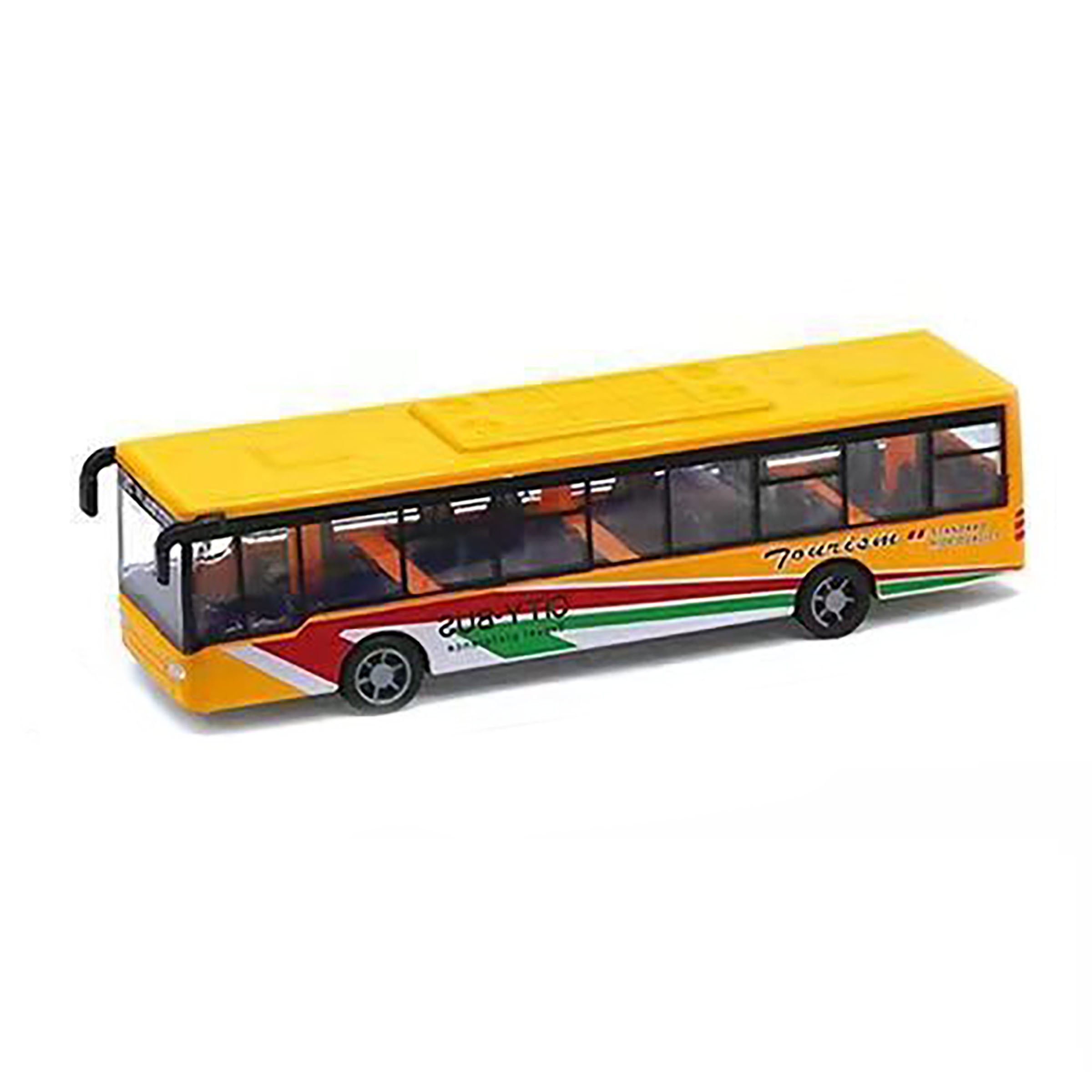 City Bus Toy Die Cast Pull Back Public Transportation Vehicles Mini Bus ...