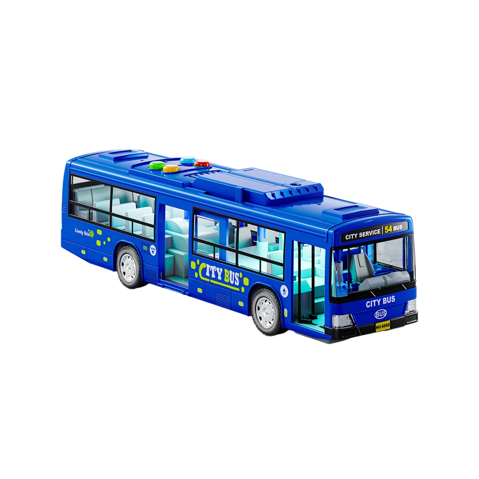 City Bus Toy for Kids, Die Cast Alloy Pull Back Vehicles, Electric Bus ...