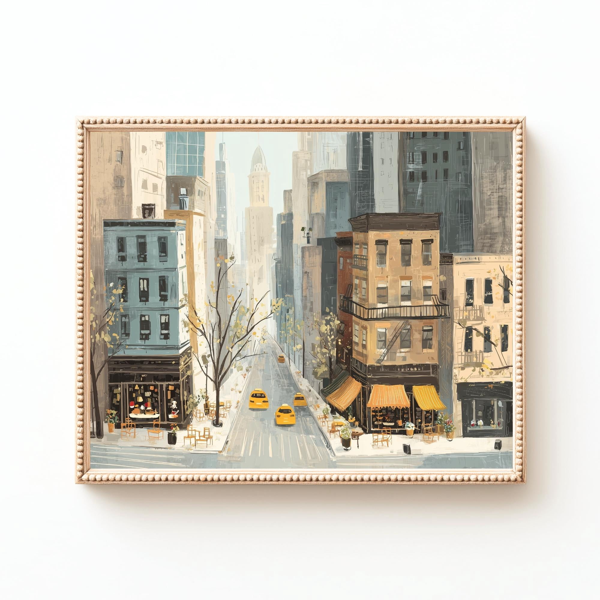 City Cafe Street Painting, Modern Urban Wall ArtPoster, Poster Only ...