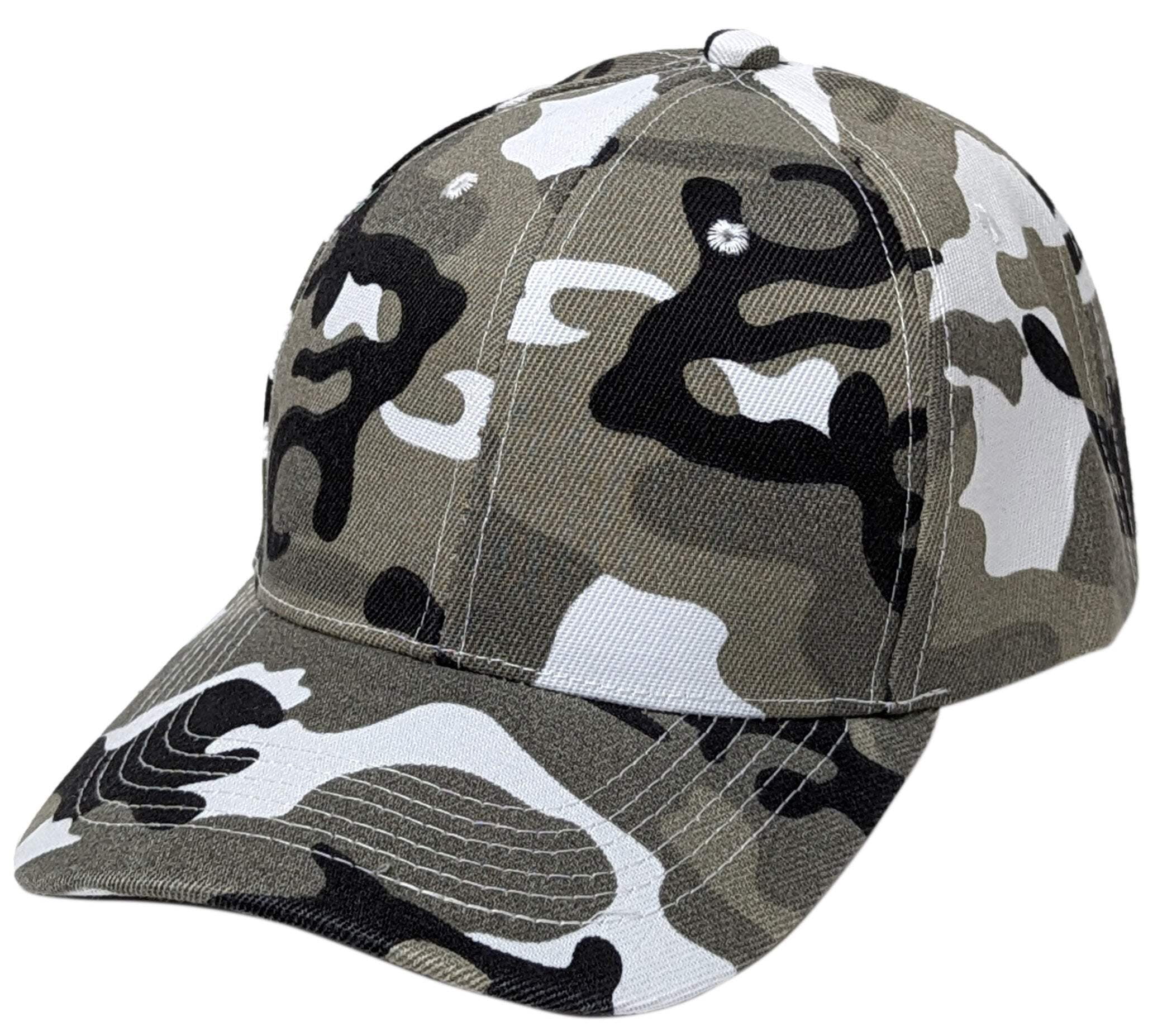 City Camouflage Curved Visor Blank Baseball Cap Adjustable Size Unisex ...