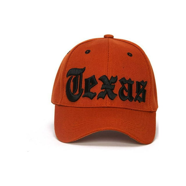 City Caps Olde English Adjustable Baseball Hat - Texas - Orange ...