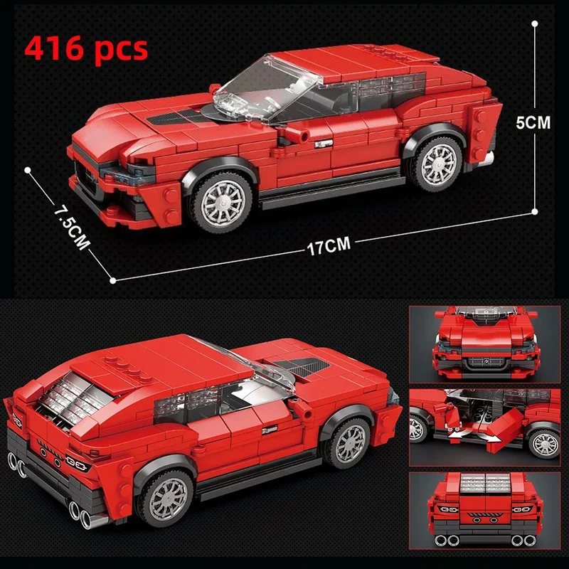 City Car Vehicle Speed Racer Building Blocks Brick Racing Super ...