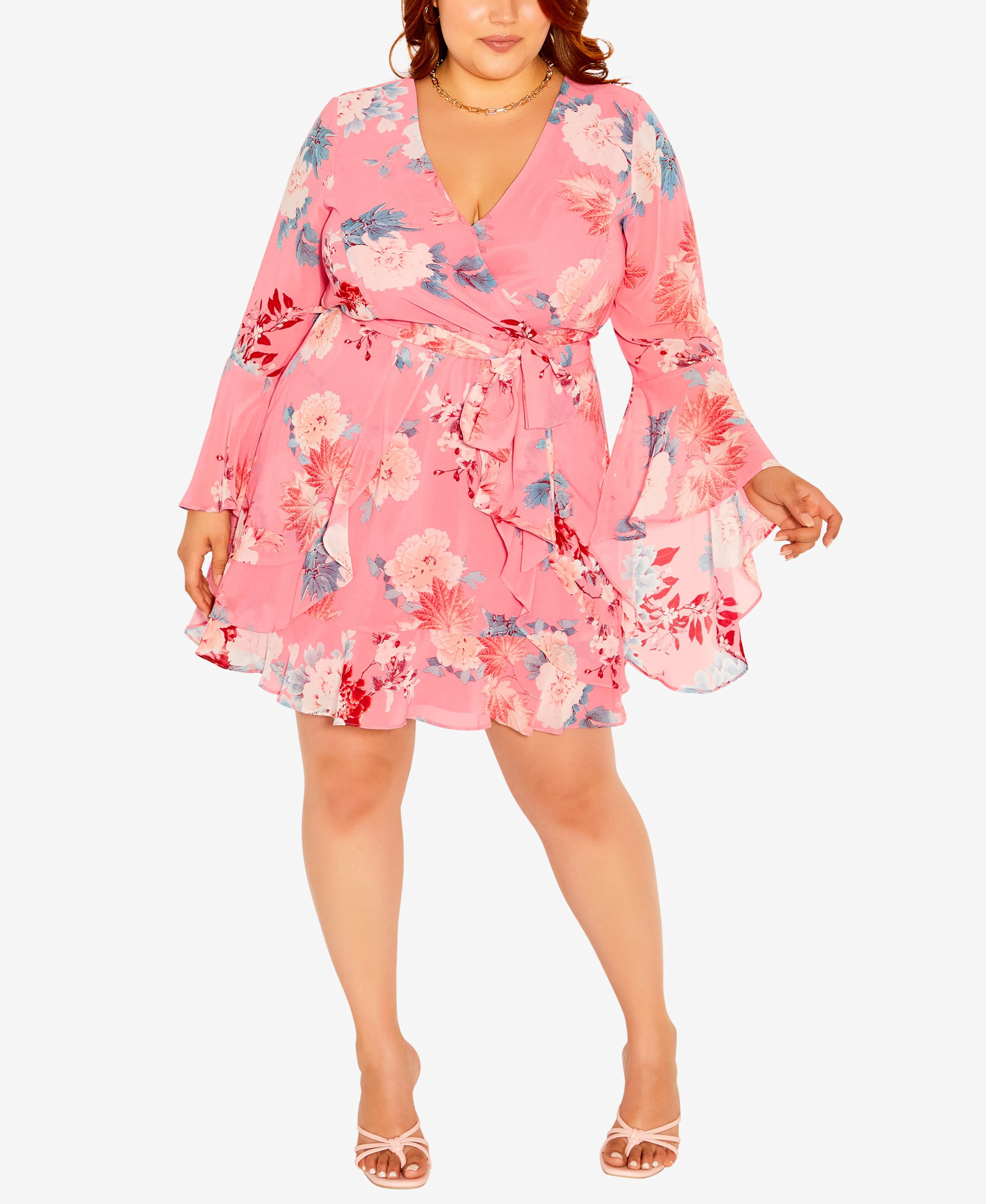 City Chic Trendy Plus Size Summer Flirt Mini Dress Pink Summer Flirt ...