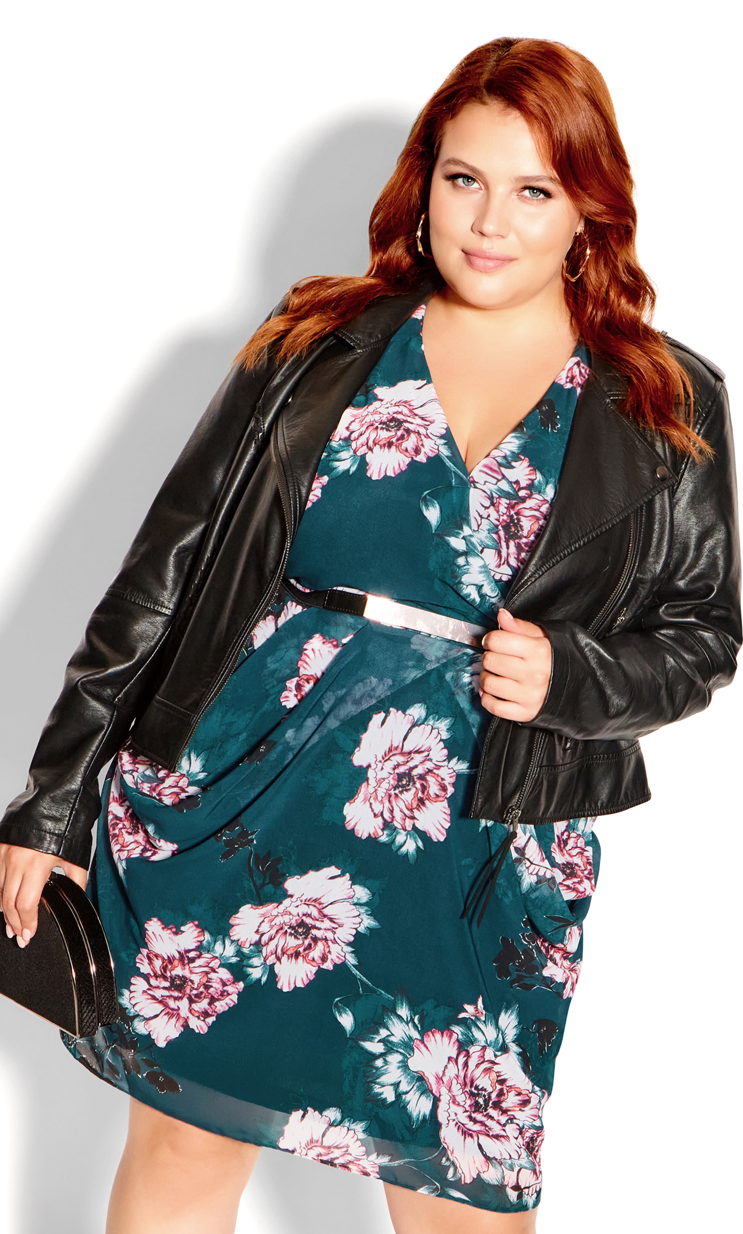City Chic Women's Plus Size Color Wrap Fully Lined Elbow-Length Print ...