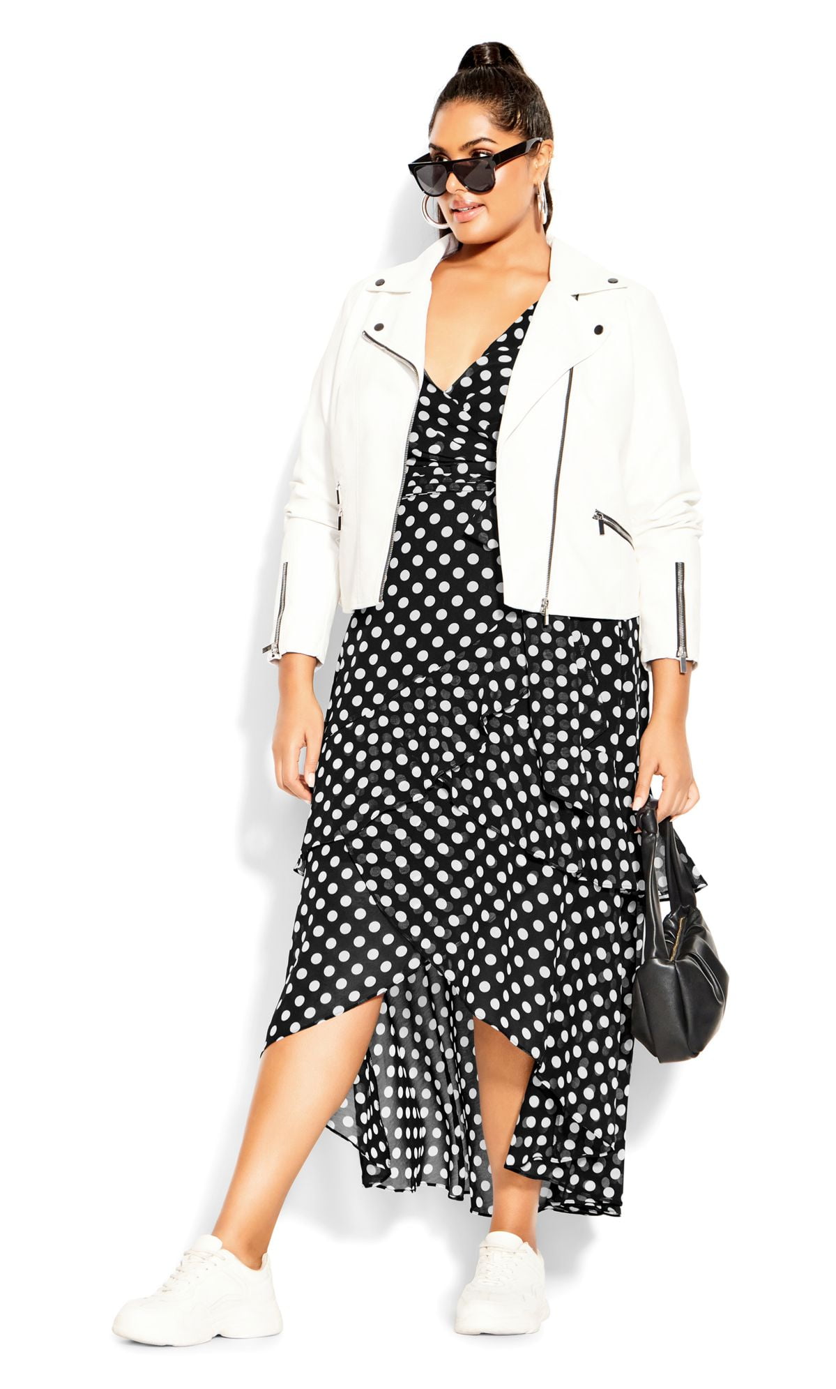 City Chic Women's Plus Size Emilia V-neckline Flutter Sleeves Fit and ...