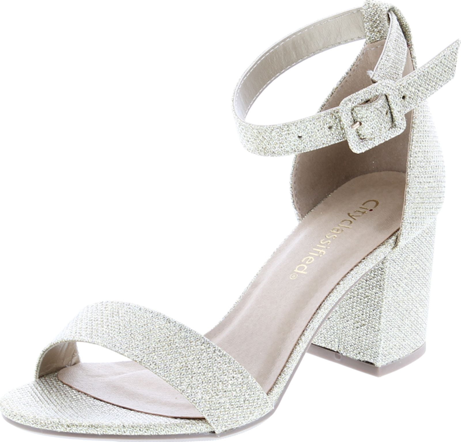 City Classified Cake-s Women's Fashion Open Toe Ankle Buckle Strap Low ...