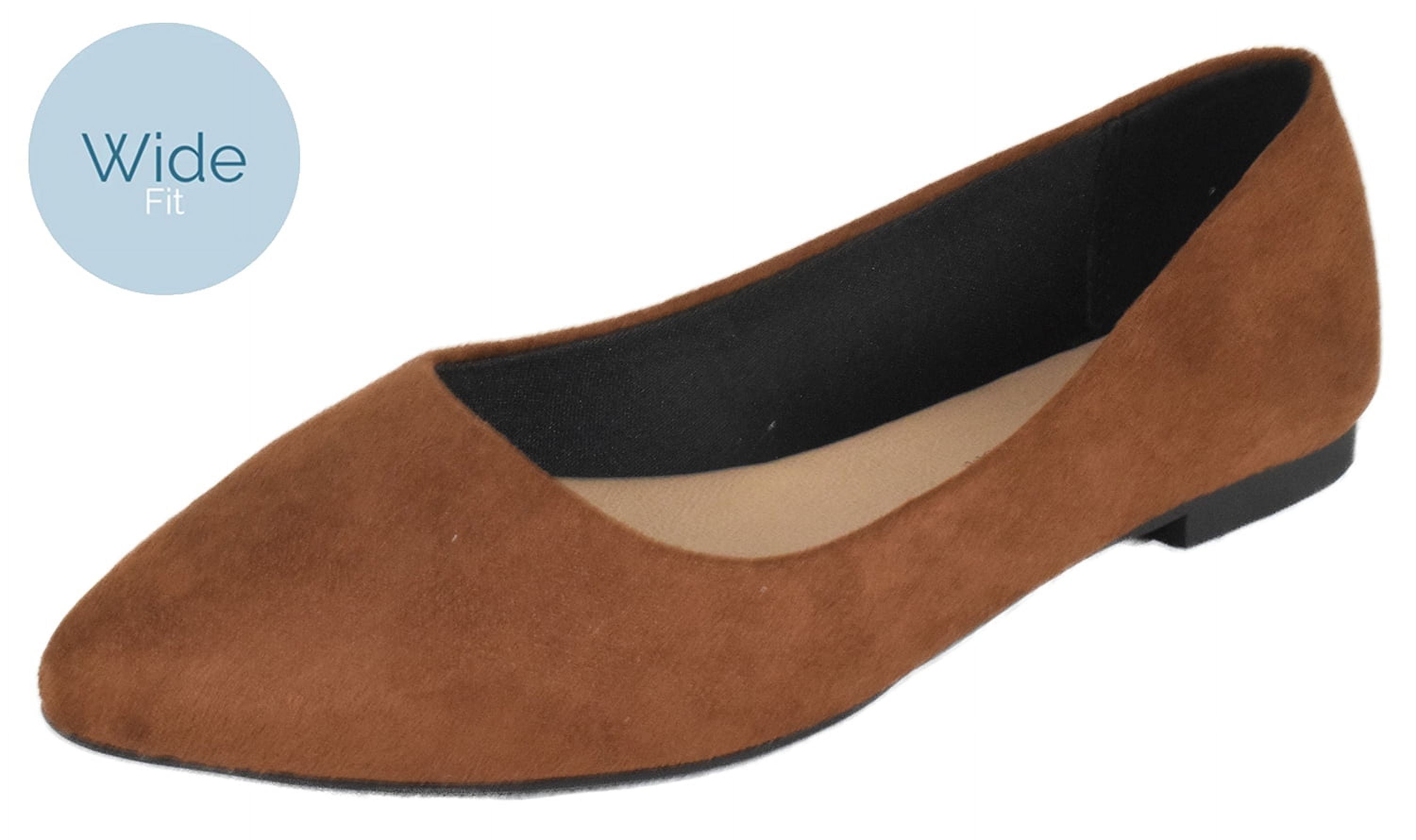 City Classified Women Casual Flat Office Shoes, Wide Width Pointy Toe ...