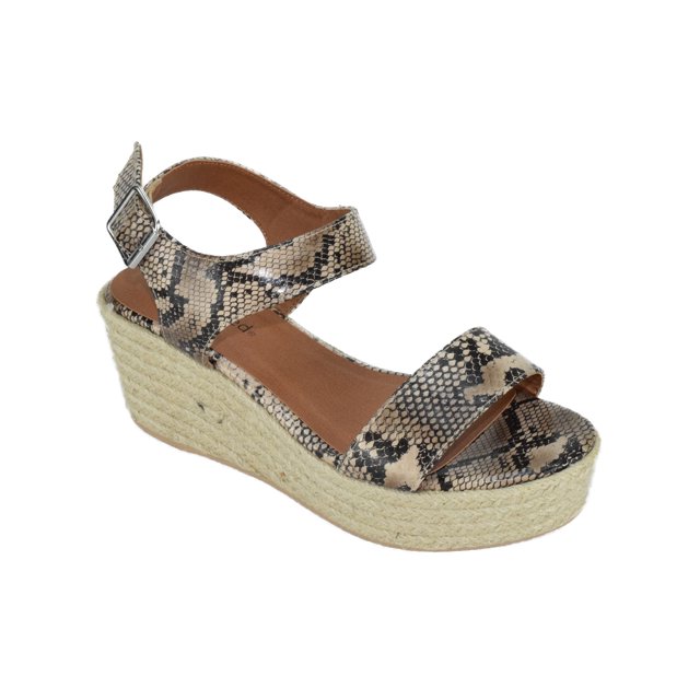 City Classified Women Wedge Sandals Open Toe Ankle Strap Flatform Espadrilles Platform LUTHOR-S ...