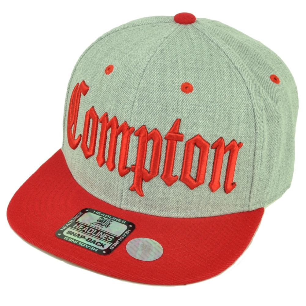 City Compton Cali Los Angeles Snapback Flat Bill Brim Hat Cap Heather ...