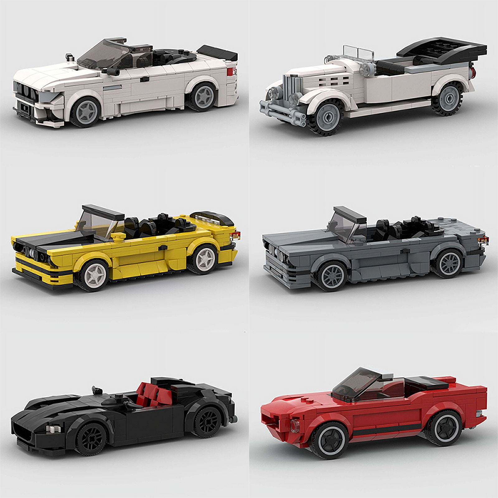 City Convertible MOC Old Car Speed Champions Super Race F1 Vehicle ...