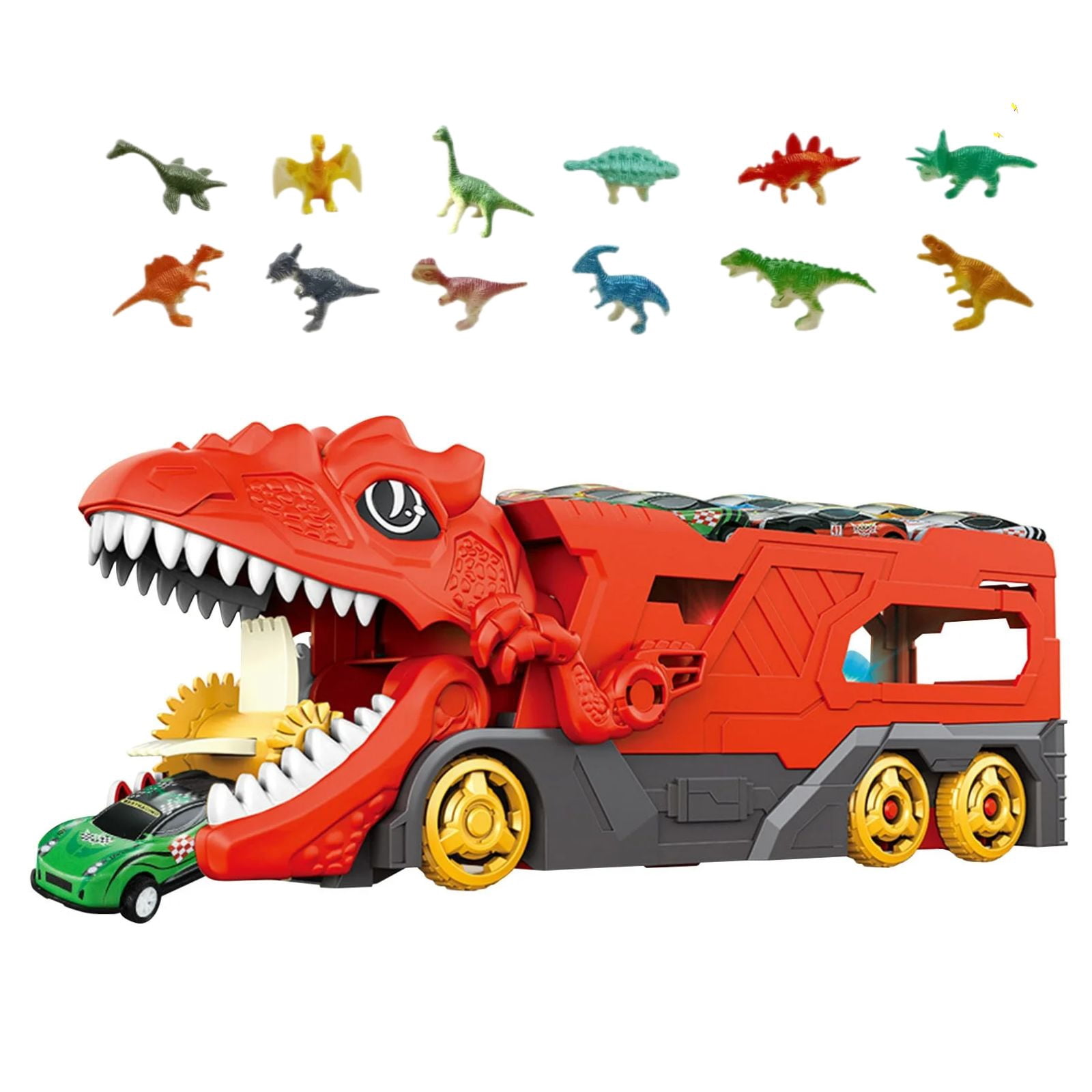 City Dinosaur Ultimate Hauler Track Toy,13.4" Transforms into Stomping ...