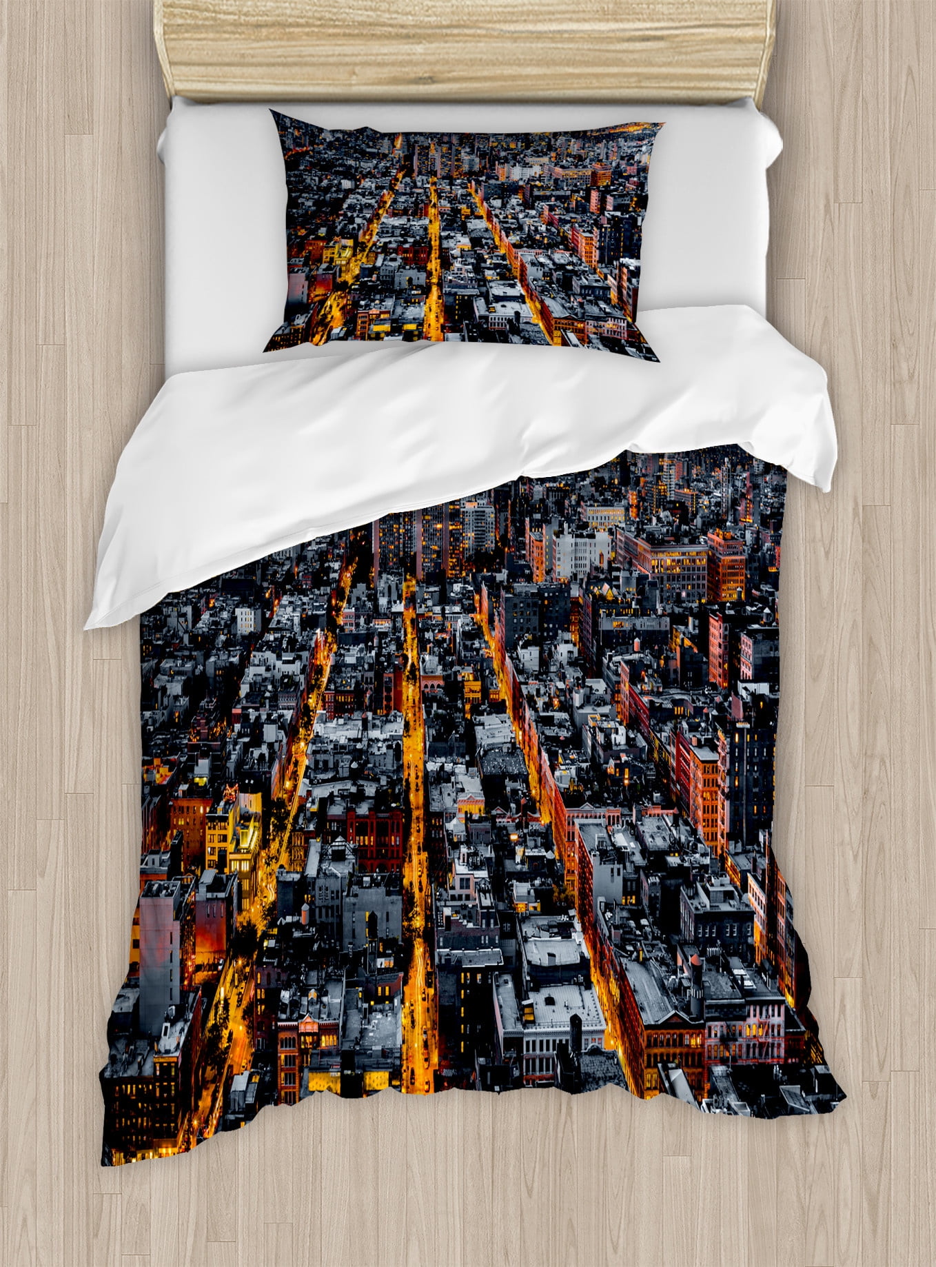 City Duvet Cover Set, Avenues Converging Towards Midtown in New York ...