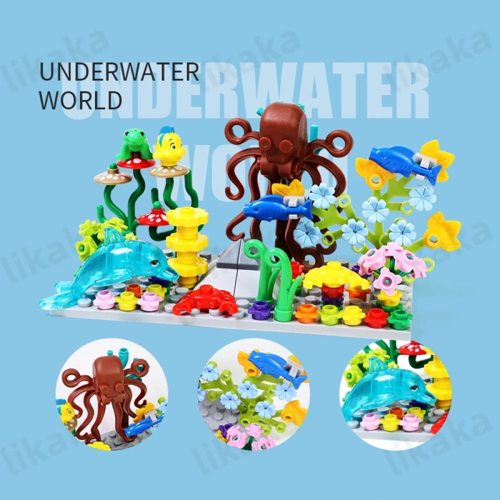City Farm Animals Building Blocks Nature Animals Fish Otter MOC ...