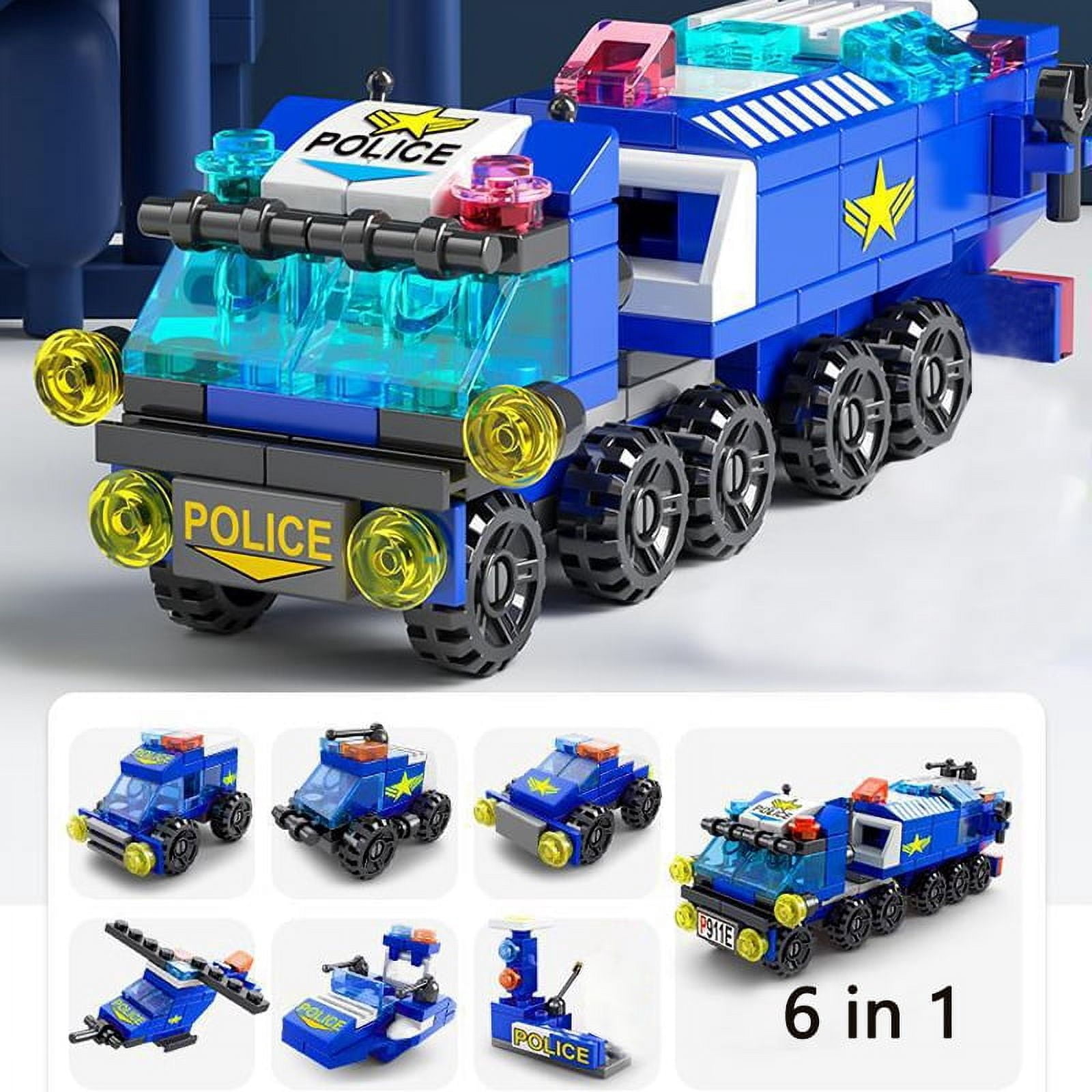 City Fire Car Police Truck Engineering Crane Fancy Assembled Block ...