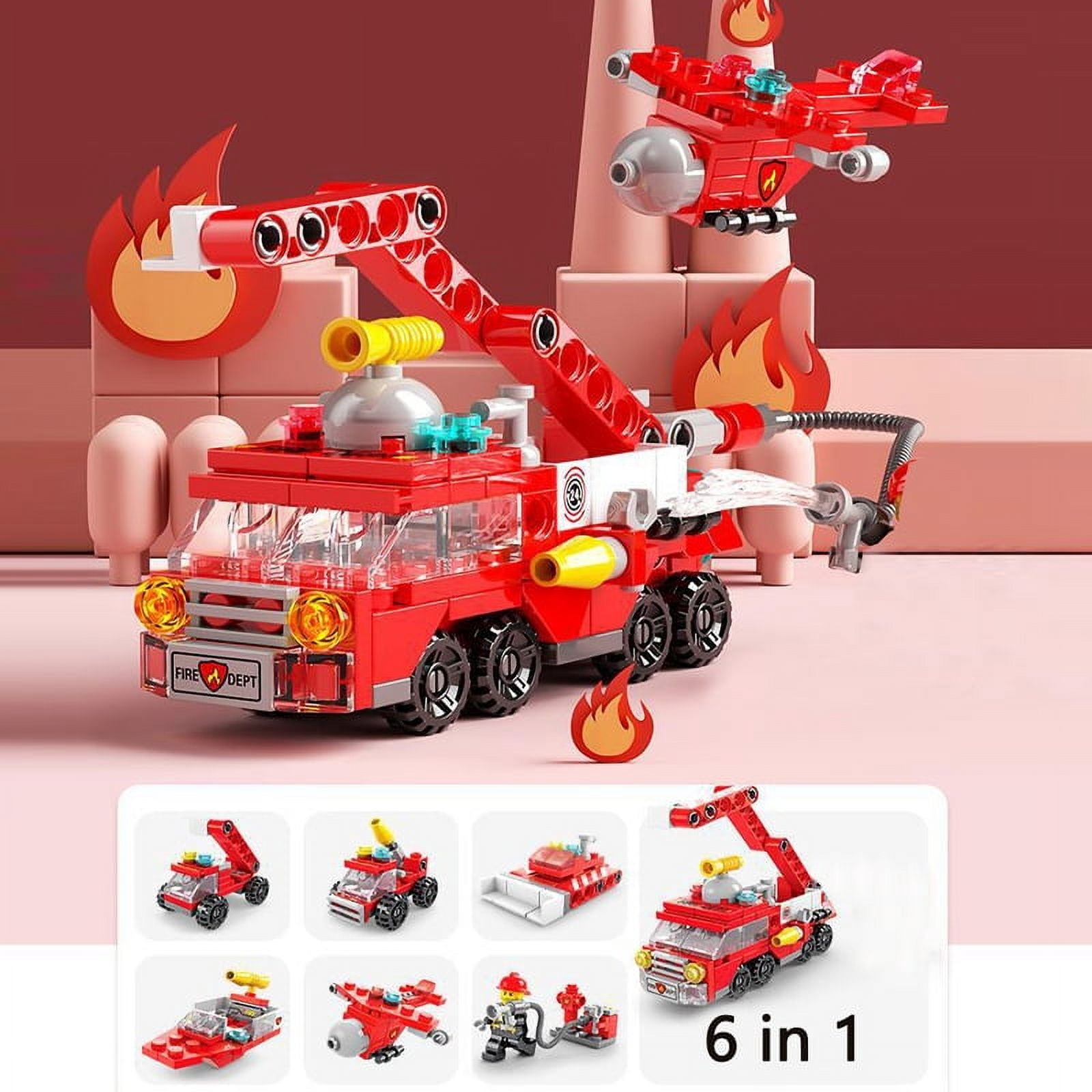 City Fire Car Police Truck Engineering Crane Fancy Assembled Block ...