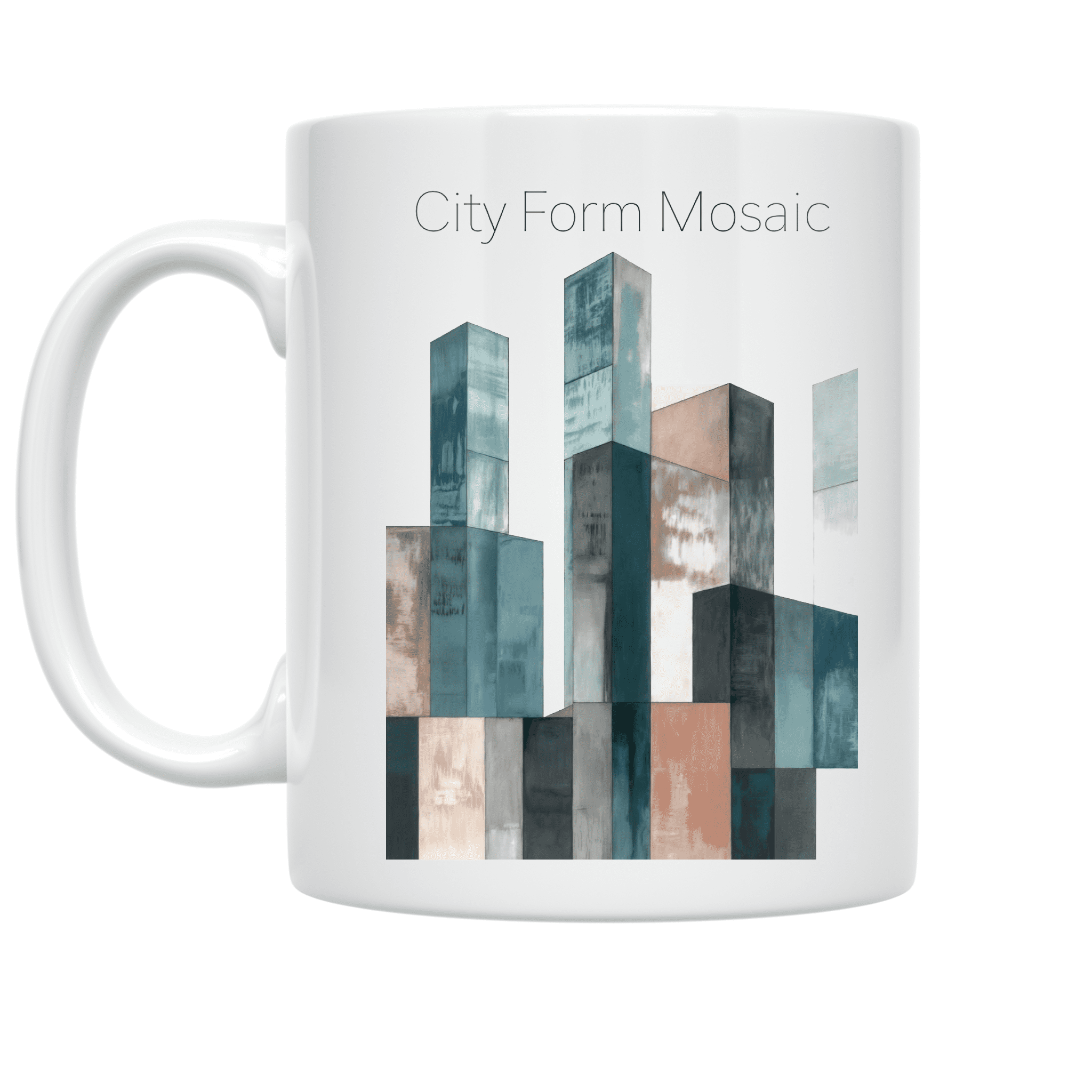 City Form Mosaic Design - Urban Art Enthusiast - 11 oz Ceramic Coffee ...