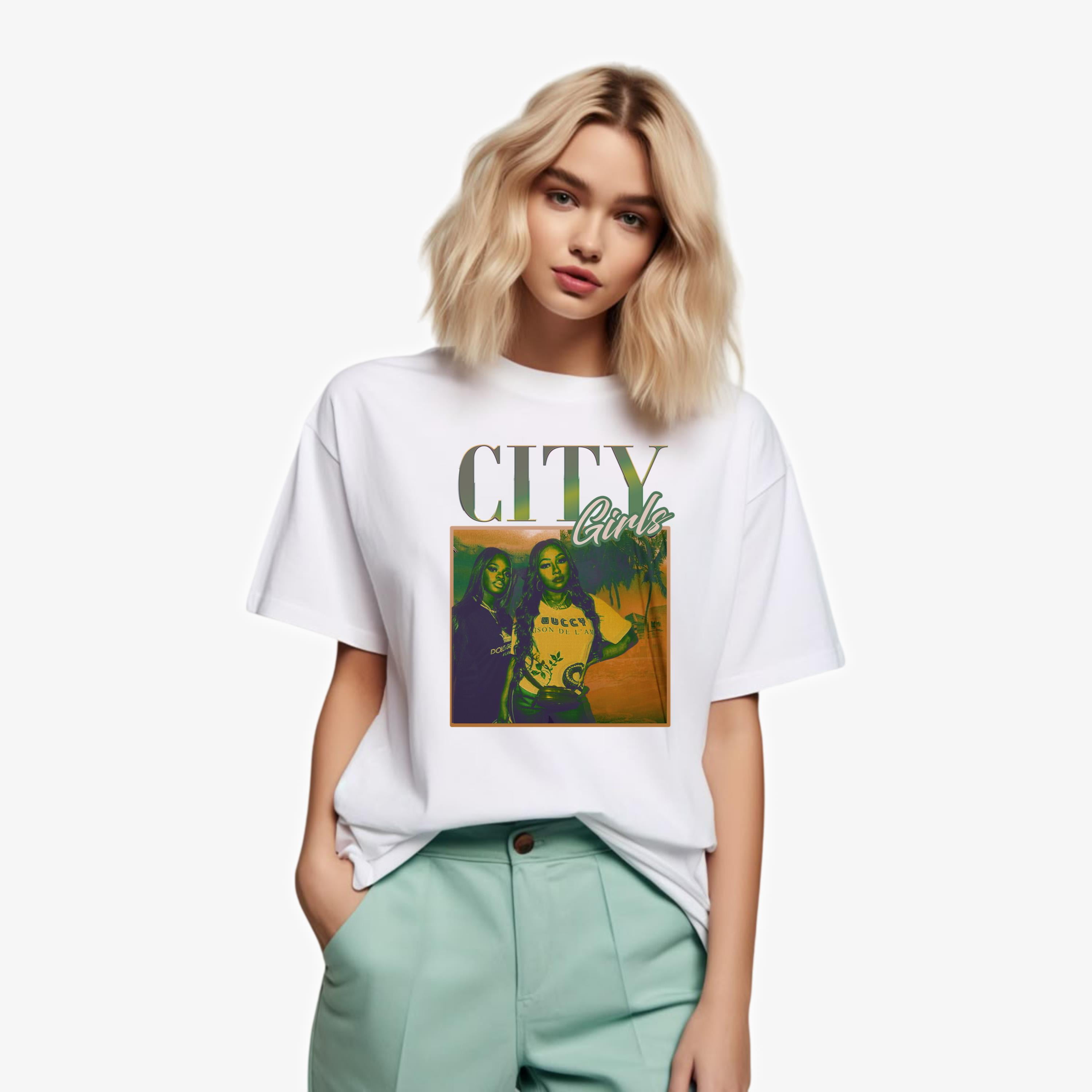 City Girls Vintage Homage JT Yung Rap Duo Hip T-Shirt, for men & women ...