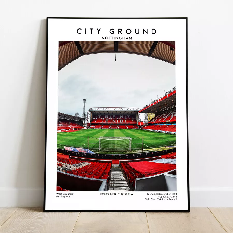 City Ground Nottingham Stadium Poster, Football Wall Art print ...