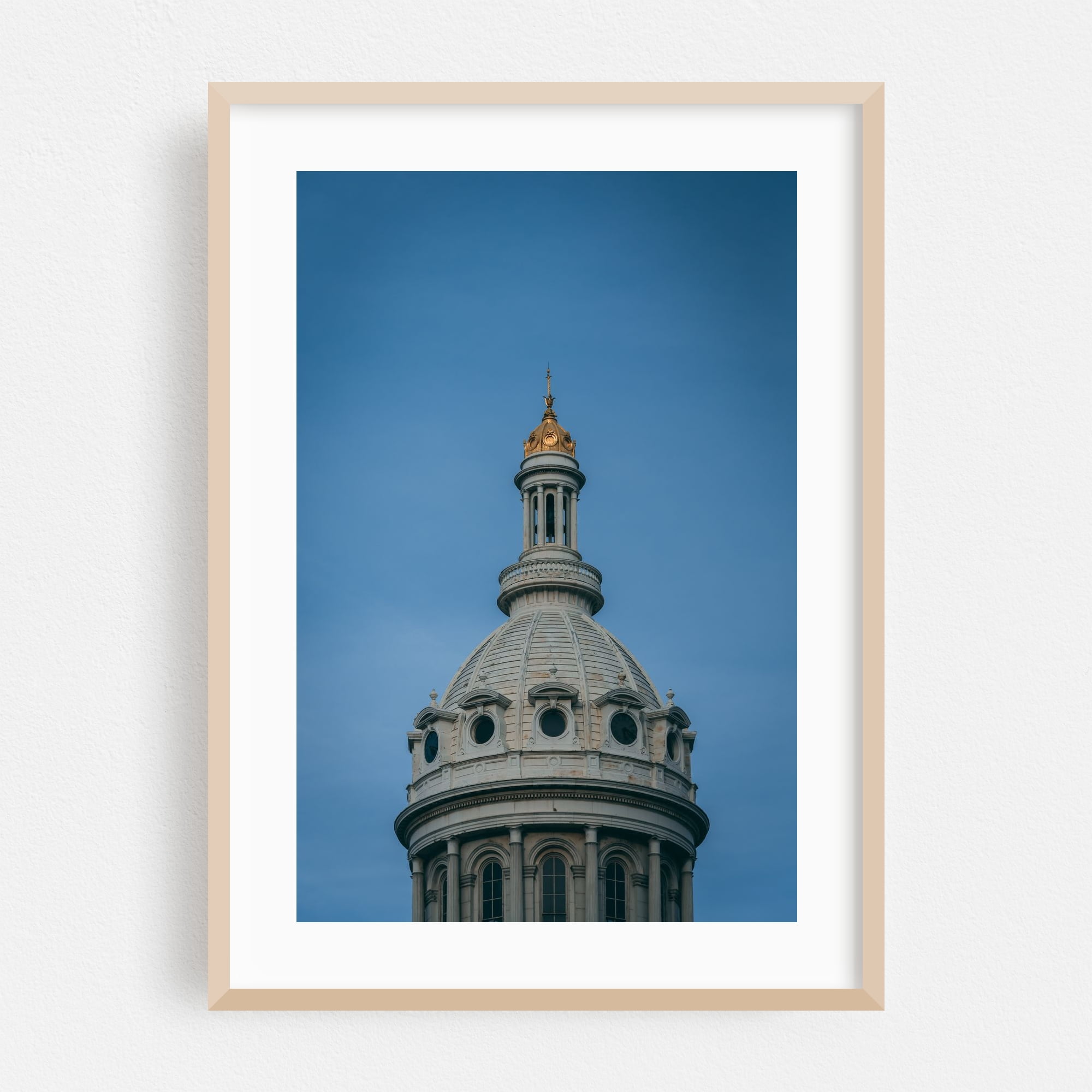 City Hall Dome - Baltimore Maryland Photography Oak Framed Wall Art ...