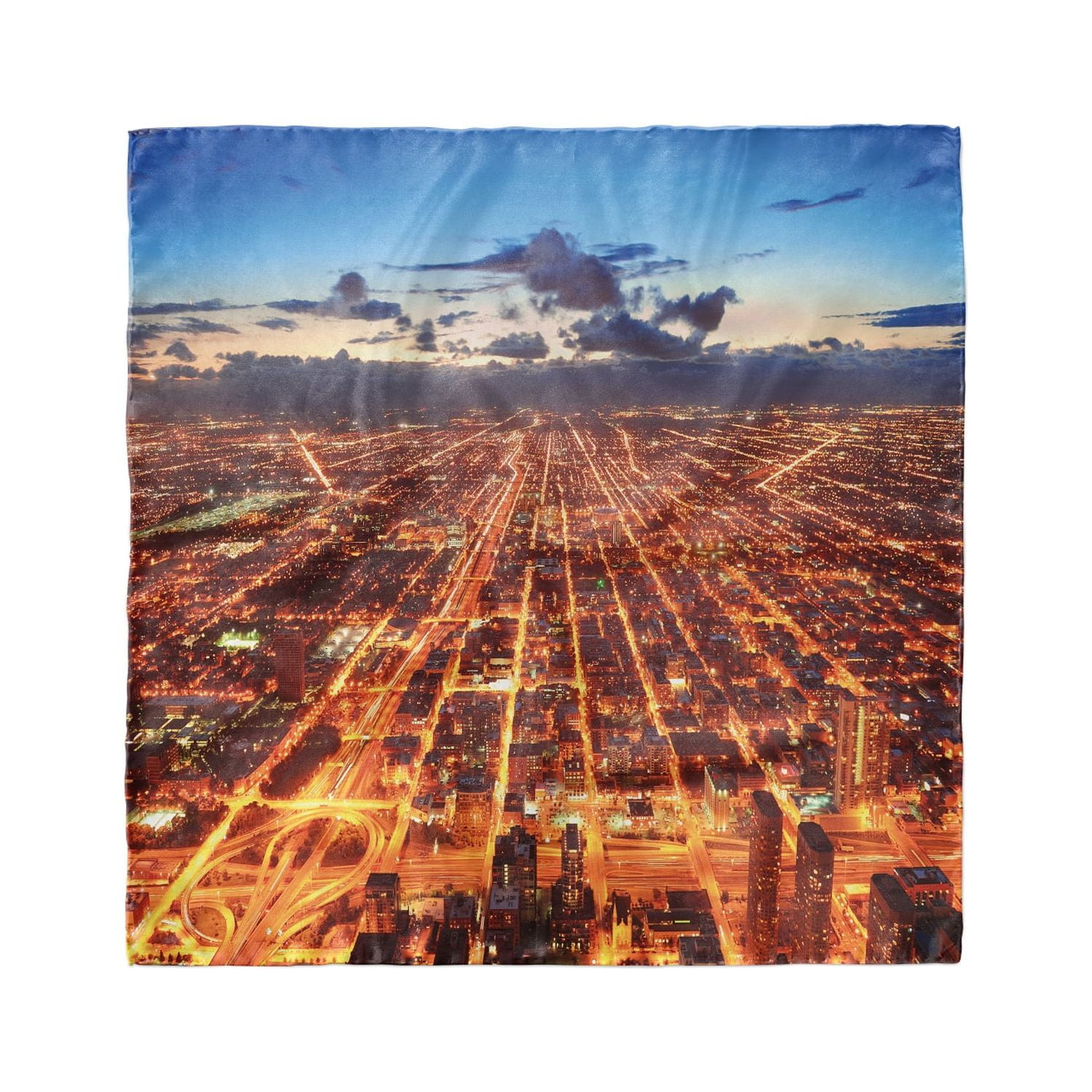 City Head Scarf, Chicago Downtown Aerial, Head Wrap, 3 Sizes, by ...