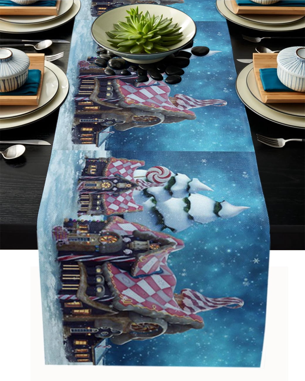 City Houses Building Luxury Table Runner Dining Table Wedding Party ...
