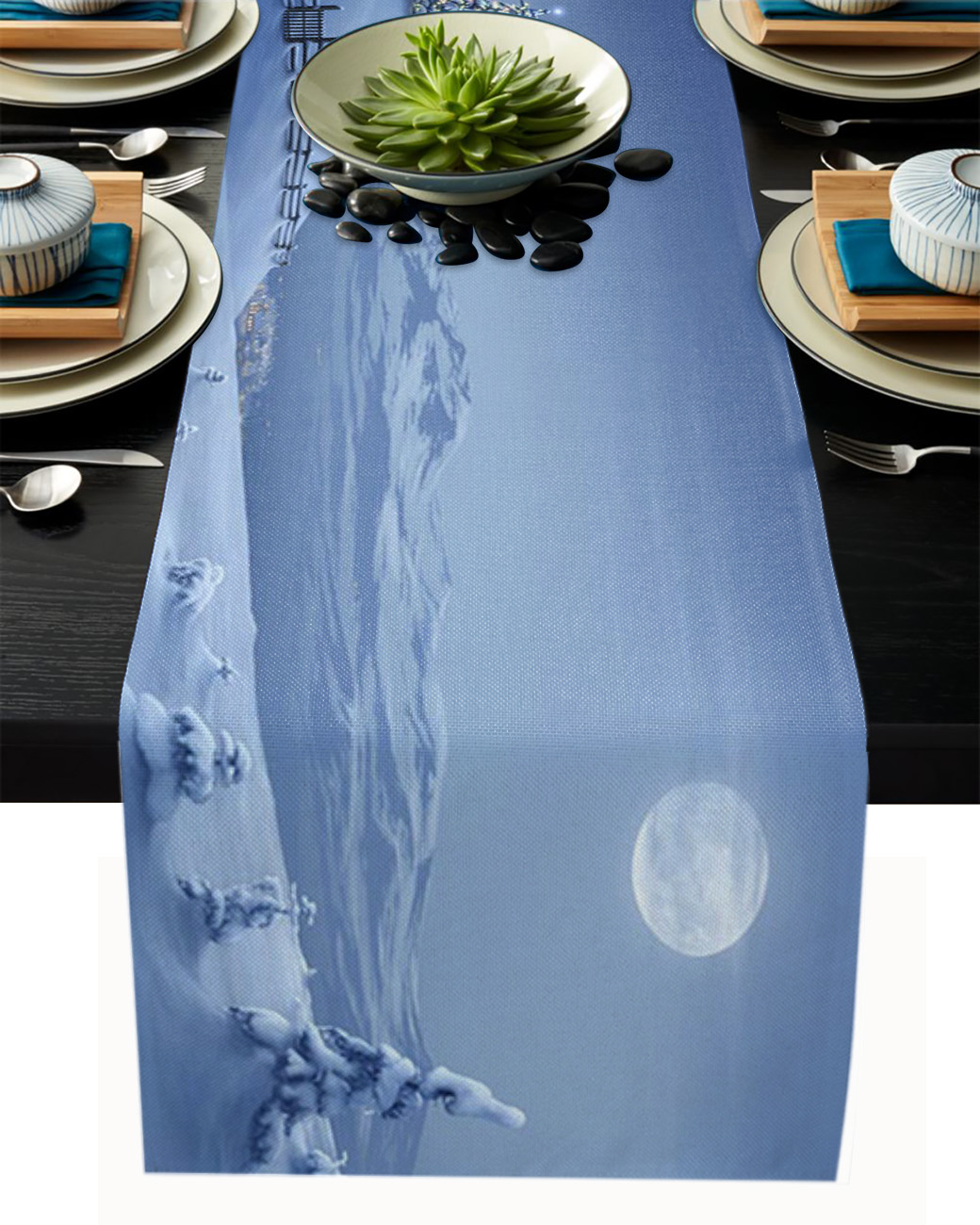 City Houses Building Luxury Table Runner Dining Table Wedding Party ...