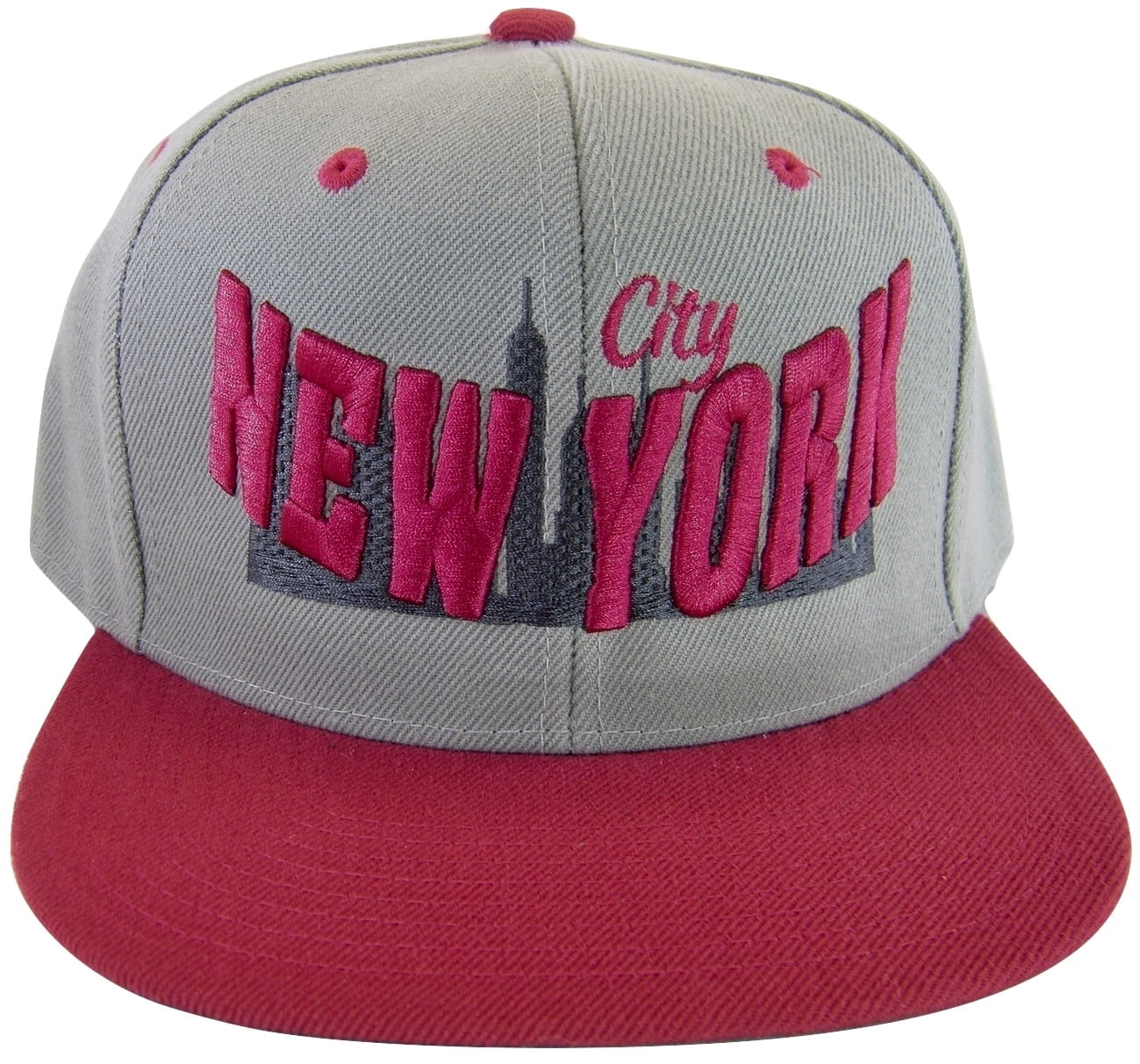 City Hunter New York City Skyline Men's Baseball Caps (Gray/Fuschia ...