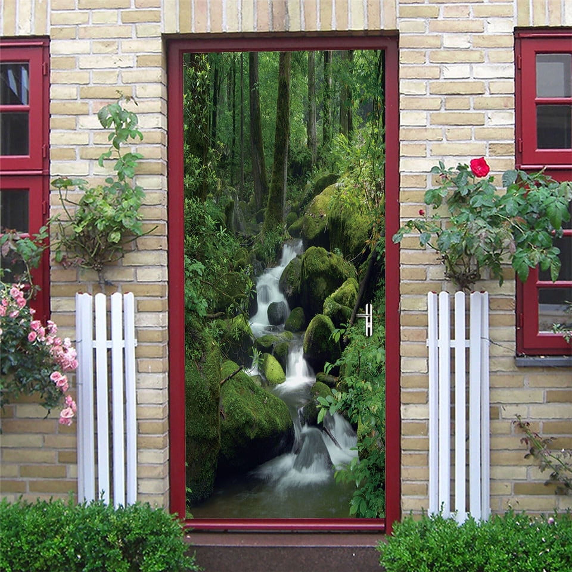 City Landscape Door Poster PVC DIY Self-adhesive Waterproof Wallpaper ...