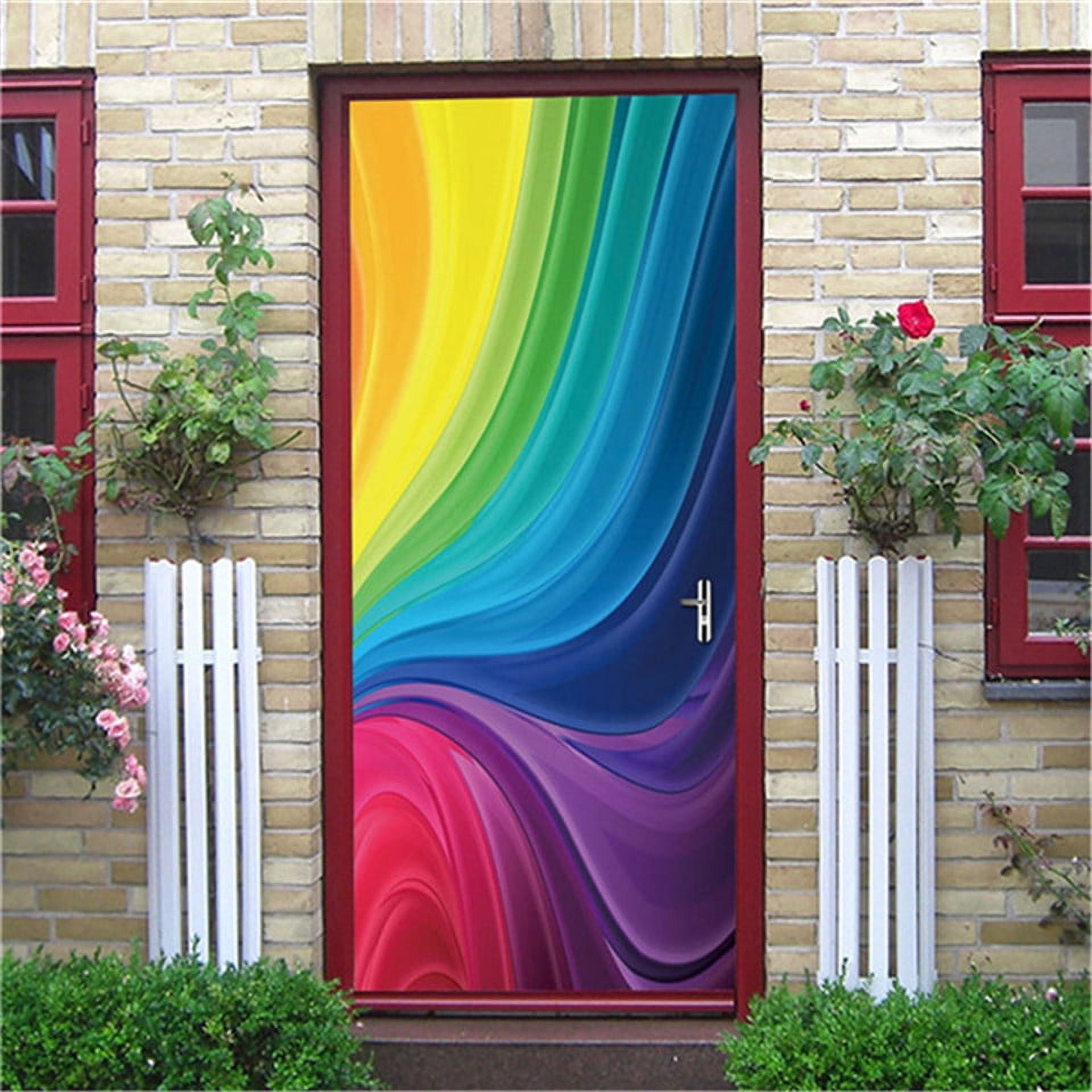 City Landscape Door Poster PVC DIY Self-adhesive Waterproof Wallpaper ...