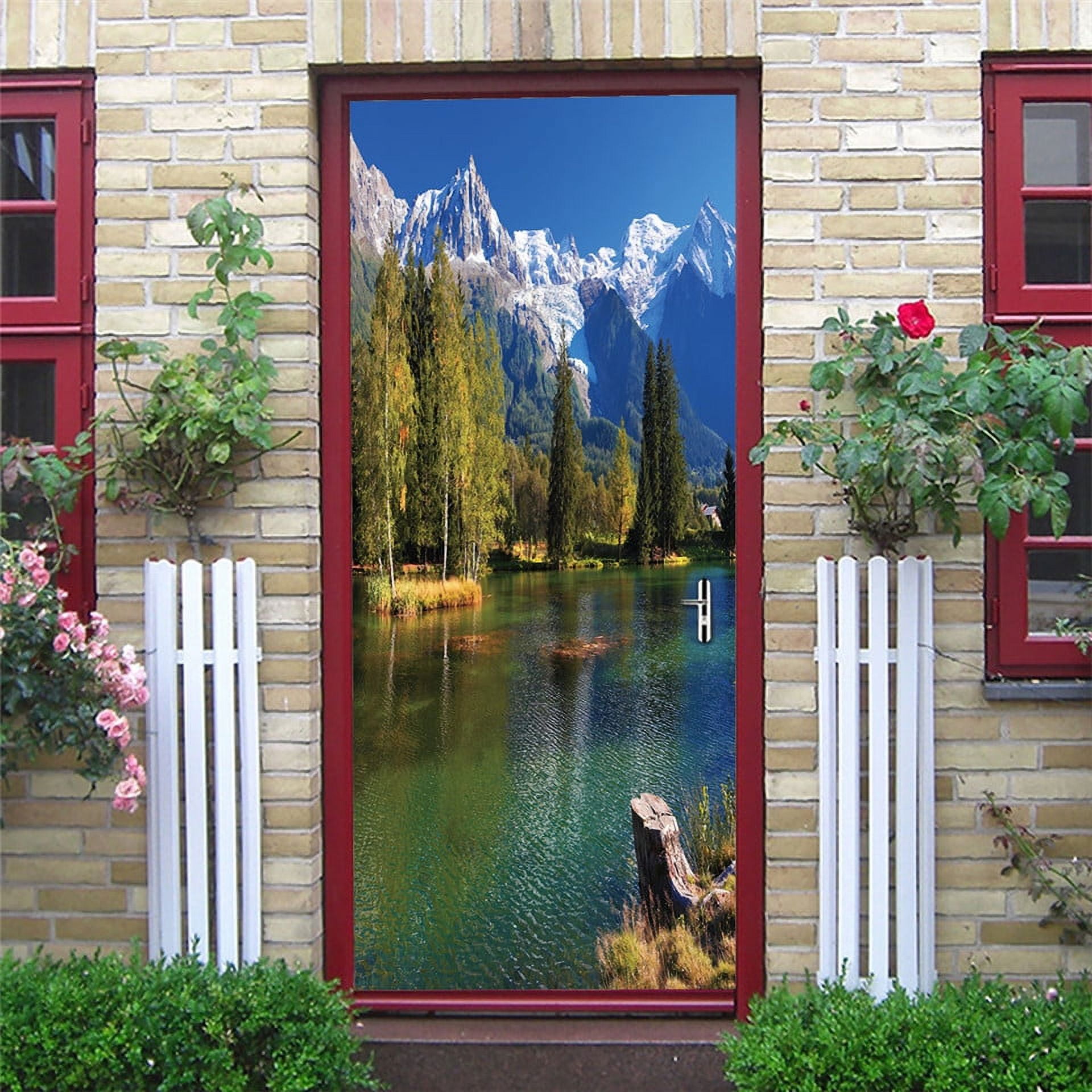 City Landscape Door Poster PVC DIY Self-adhesive Waterproof Wallpaper ...