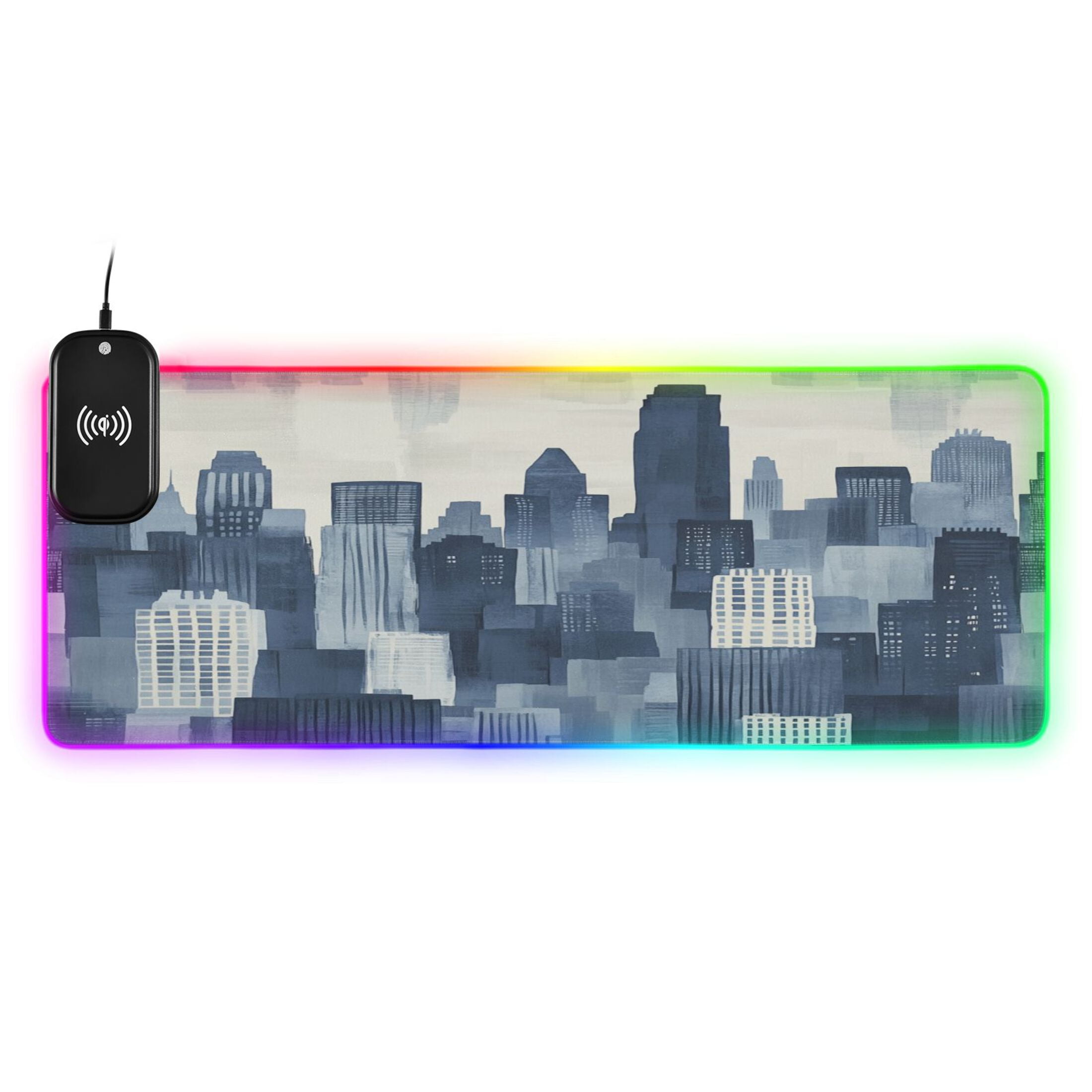 City Large RGB Gaming Mouse Pad with Fast Wireless Charging, 35.4''x15 ...