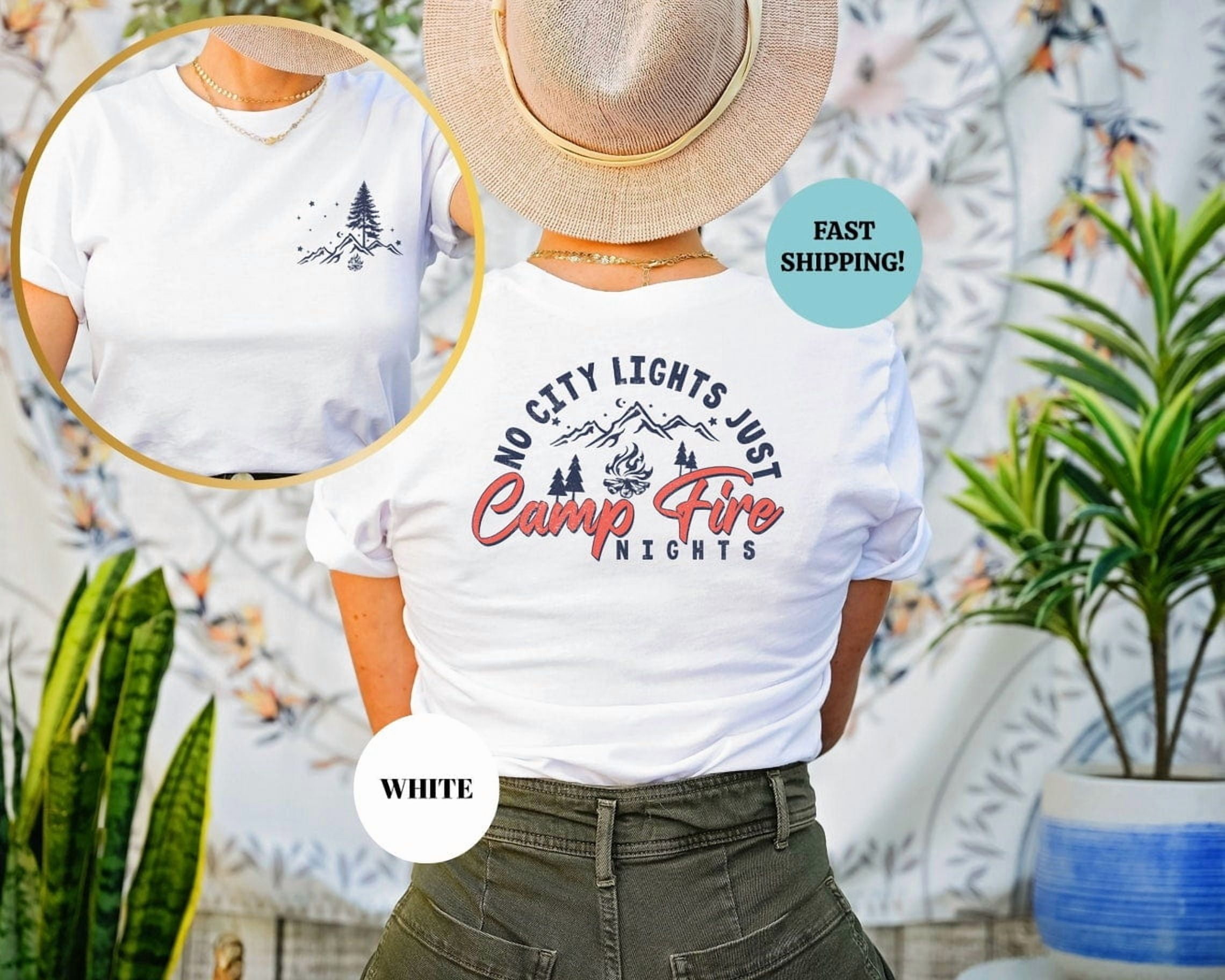 No City Lights Just Campfire Nights Shirt, Camper Tee for Family ...