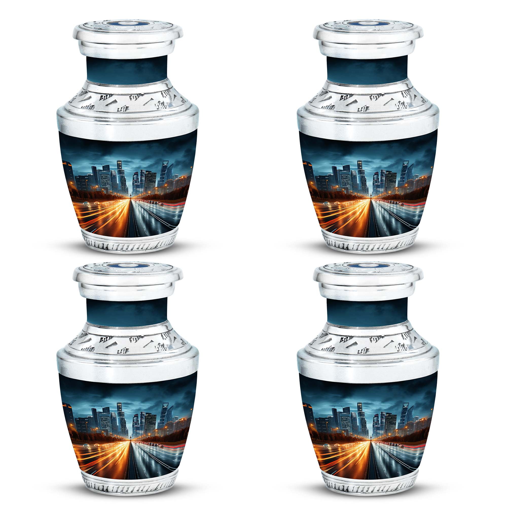 City Lights at Twilight - Tiny Keepsake Urn for Men - Memorial ...