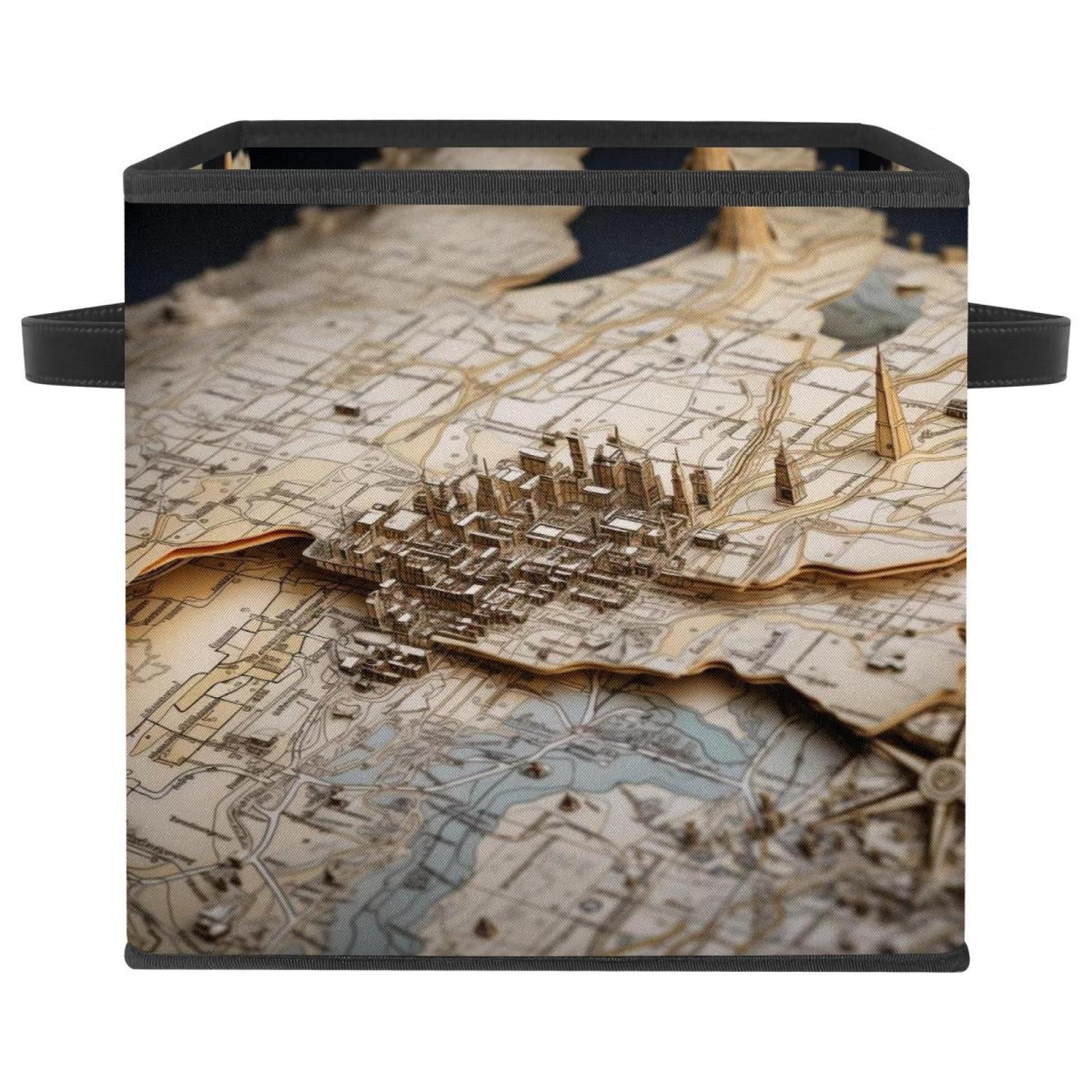 City Map Block Storage Bins, Extra Large Closet Storage Cube for ...