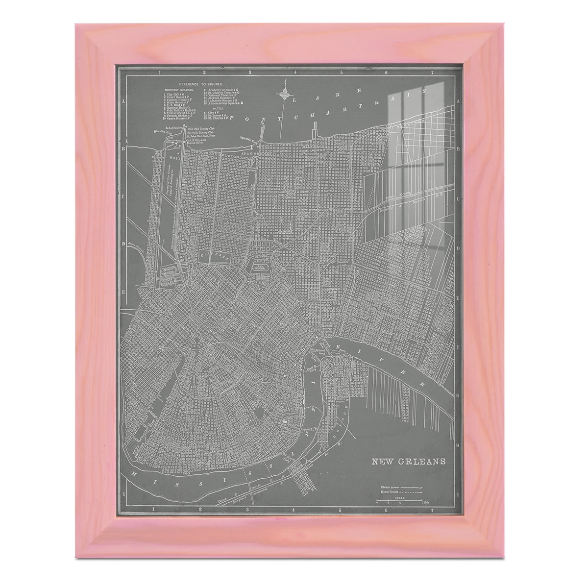 Wexford Home City Map of New Orleans Framed Print with Glass Sunset ...