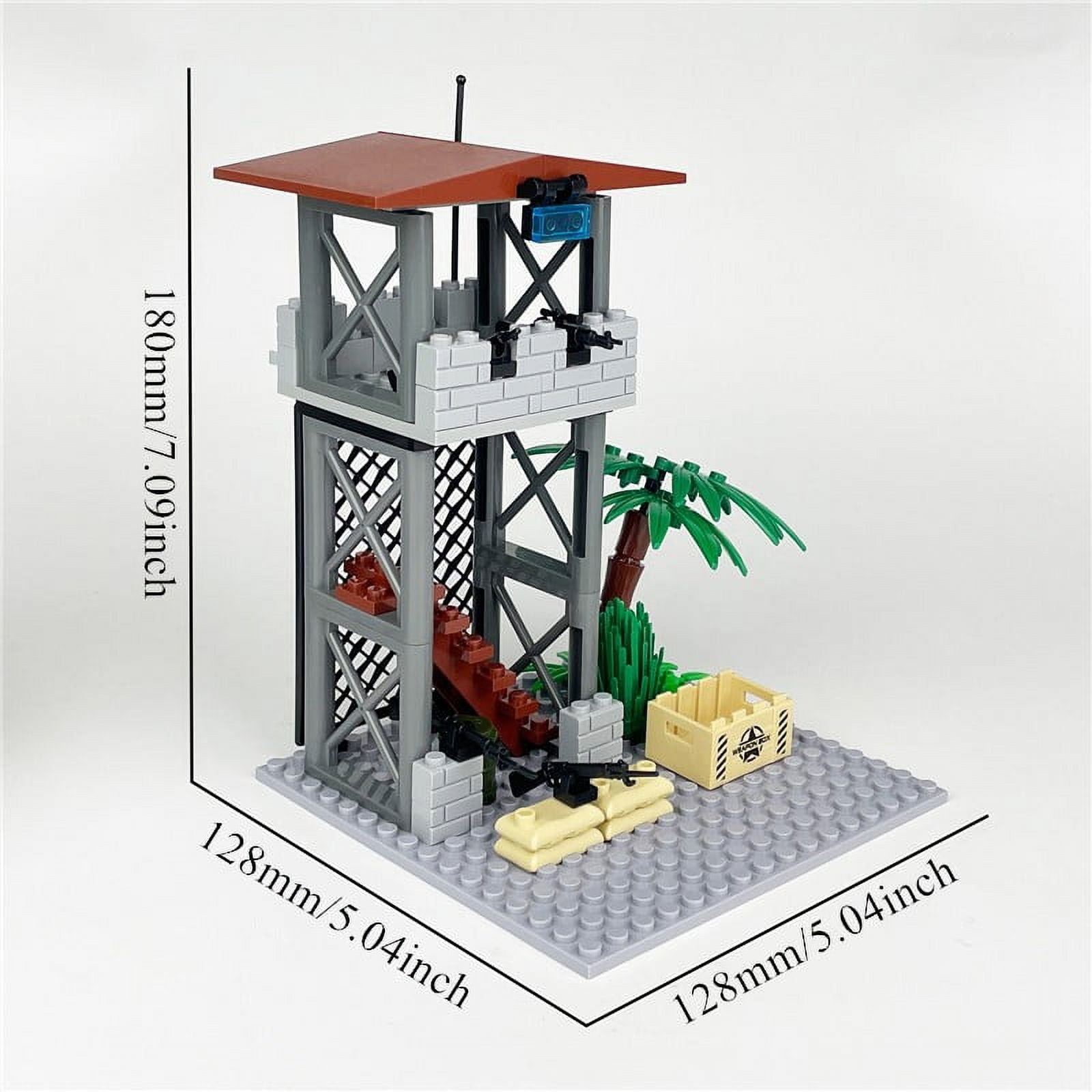 City Military Guard Tower Building Blocks Field Command Post Bricks ...