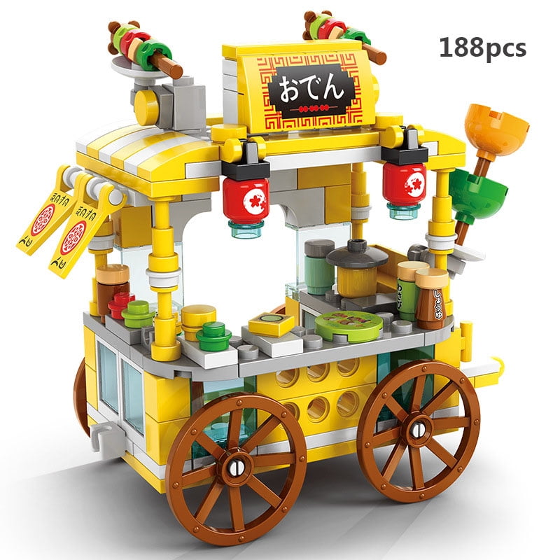 City Mini Shop Supermarket Street View Model Building Blocks Hamburger ...