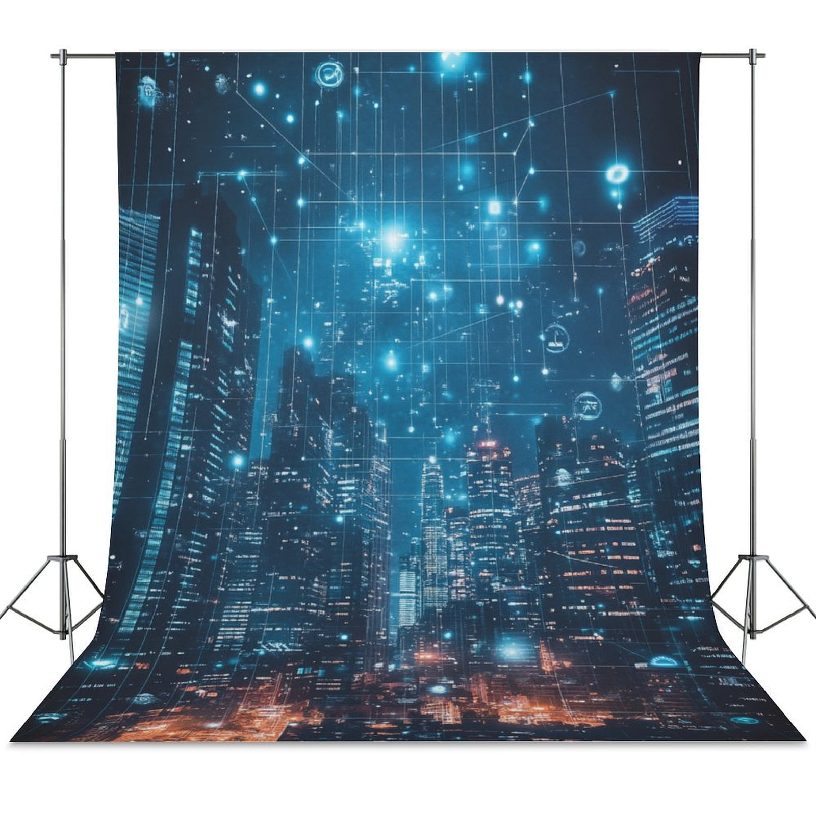 City Neon Streetview Night at Night Backdrop Background for Photography ...
