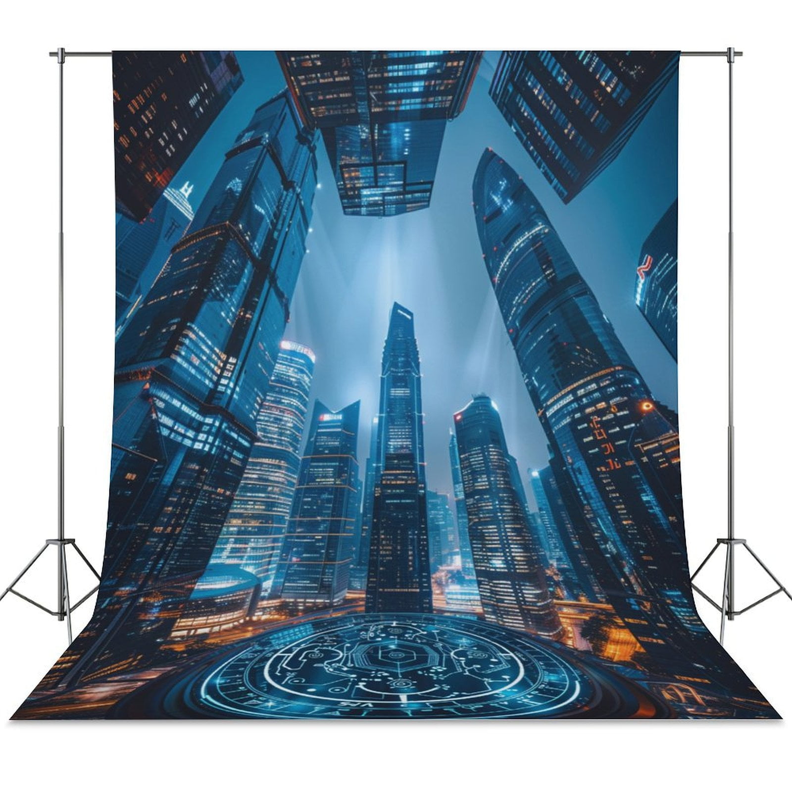 City Neon Streetview Night at Night Backdrops for Photography for Party ...