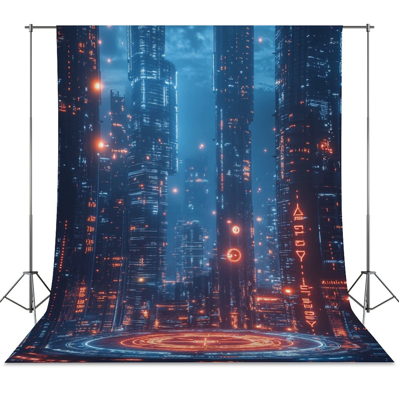 City Neon Streetview Night at Night Backdrops for Photography for Party ...