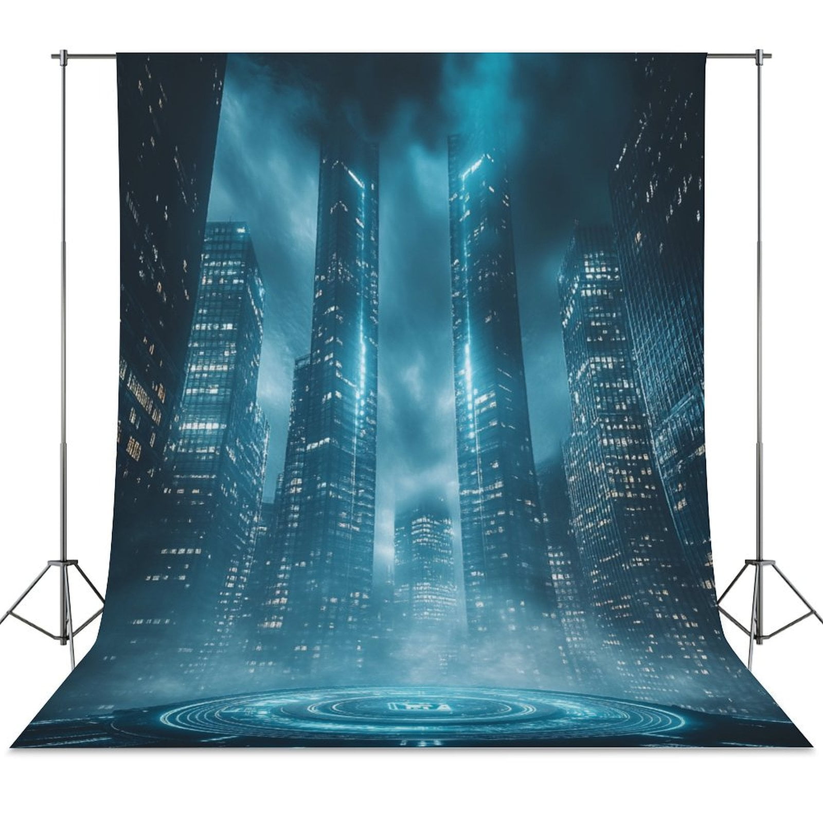 City Neon Streetview Night at Night Backdrops for Photography for Party ...